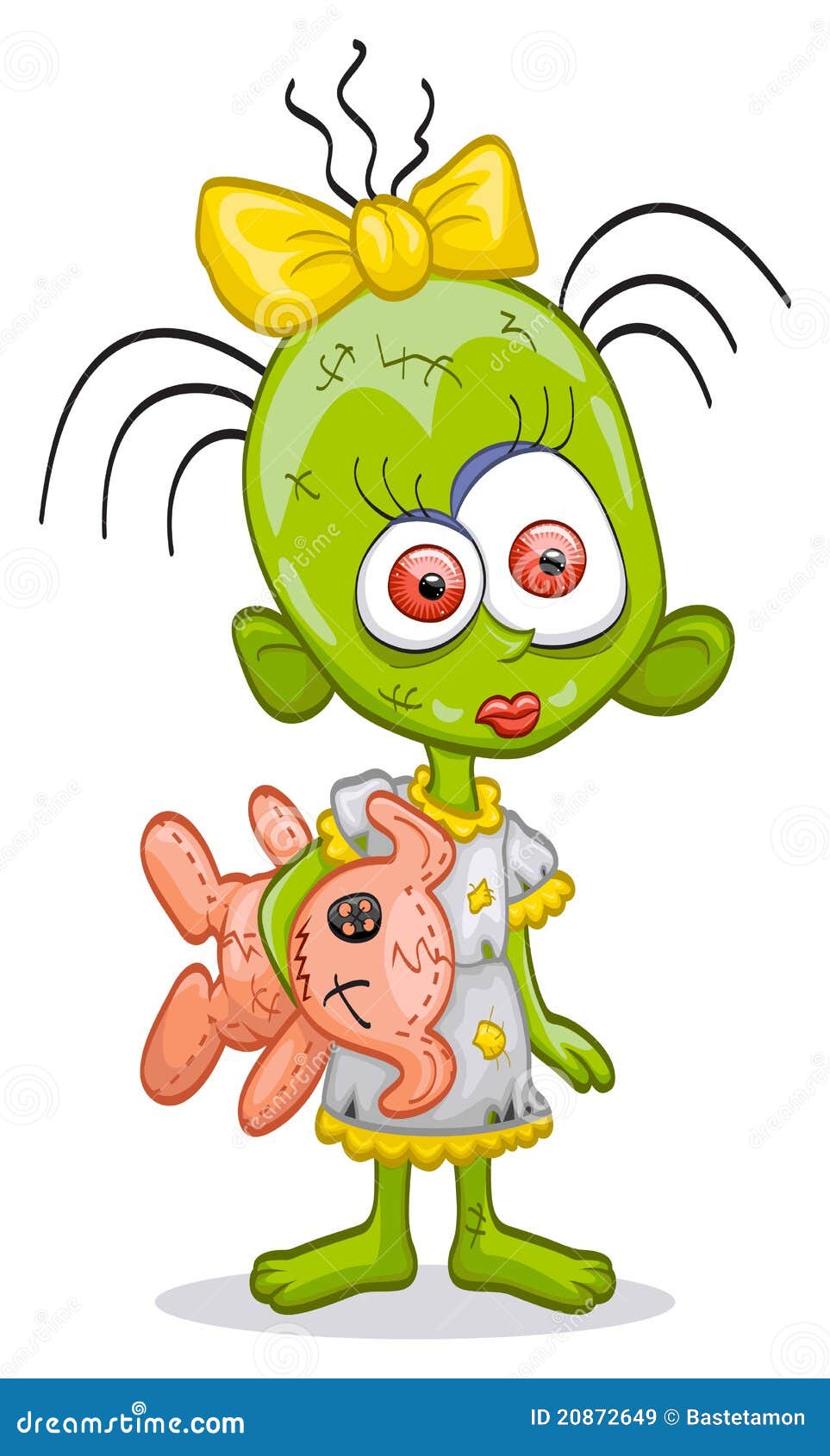 Little zombie-girl stock vector. Illustration of ugly - 20872649