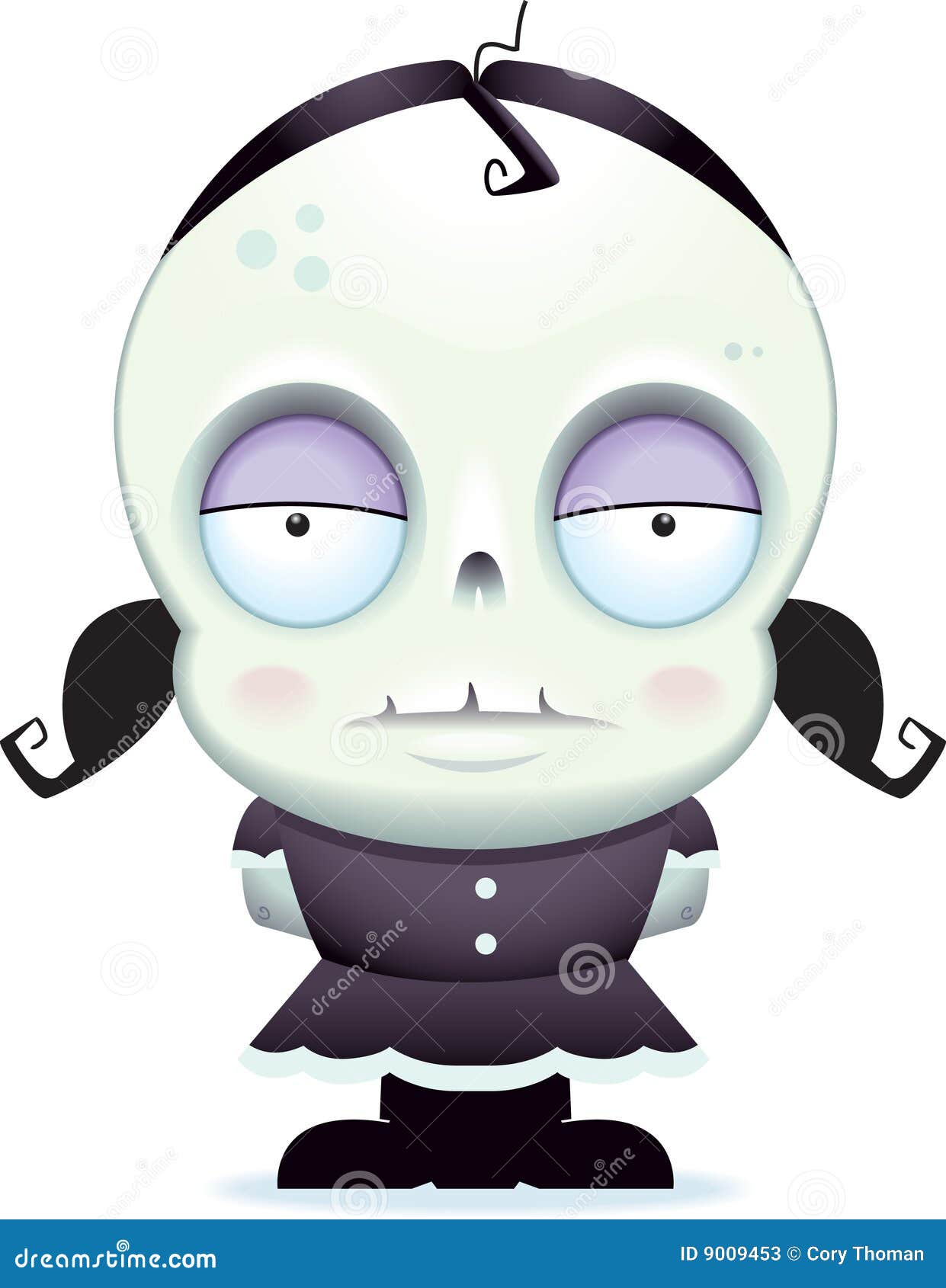 Little Zombie Girl stock vector. Illustration of creepy - 9009453
