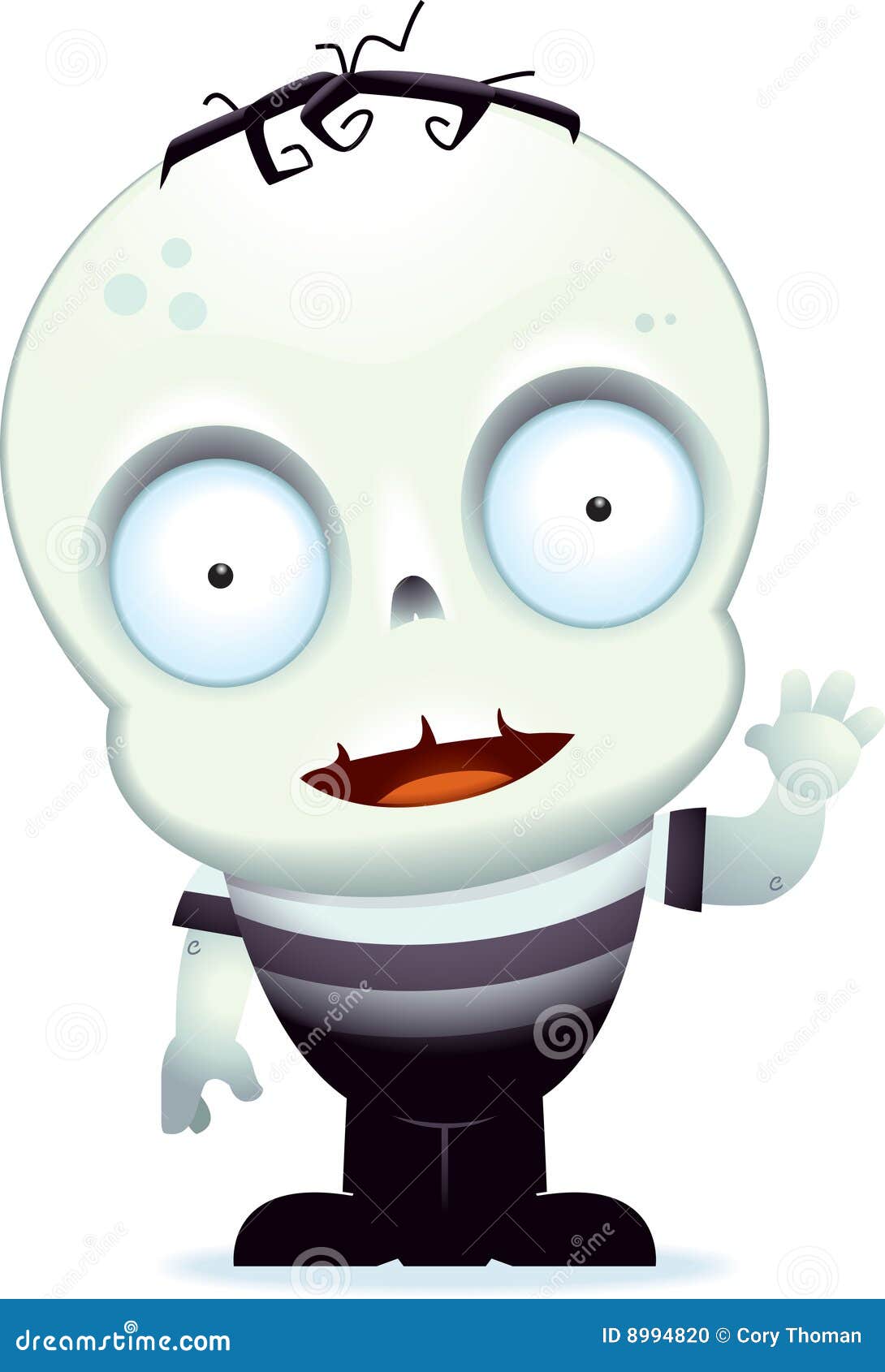 Little Zombie Waving stock vector. Illustration of waving - 8994820