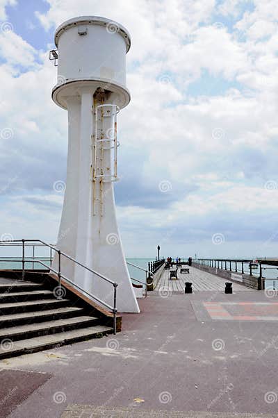 Littlehampton Pier and Lighthouse Stock Image - Image of safety ...