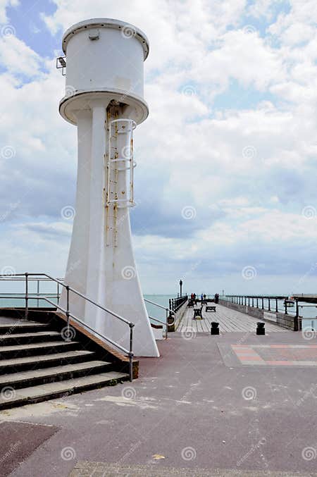 Littlehampton Pier and Lighthouse Stock Image - Image of safety ...