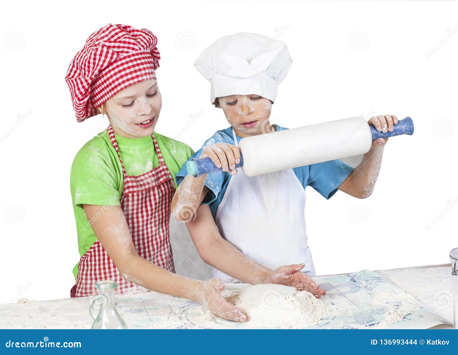 Littlle funny bakers stock photo. Image of beautiful - 136993444