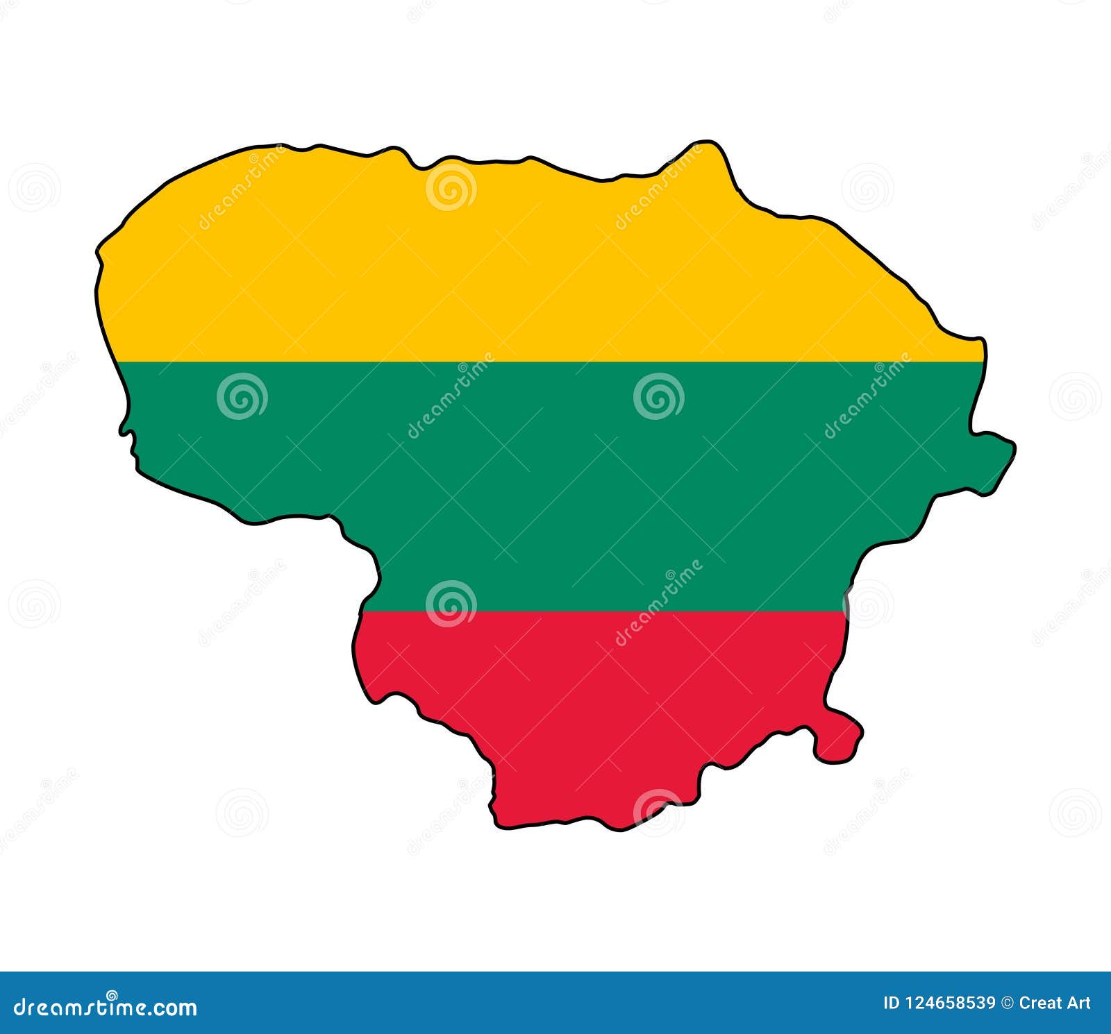 Lituania Mapa Del Ejemplo Del Vector De Lituania Ilustración del Vector ...