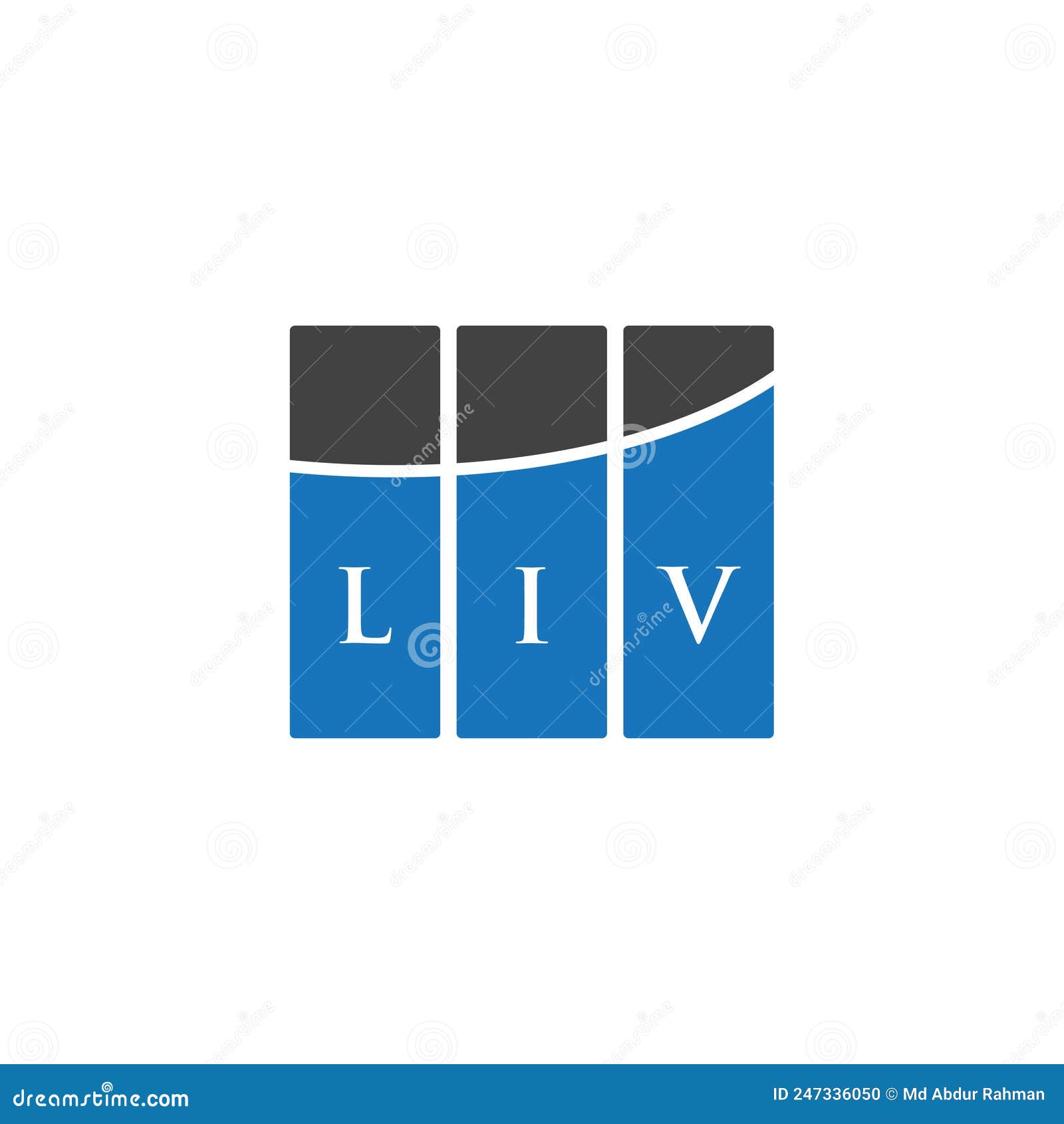 LIV Letter Logo Design On WHITE Background. LIV Creative Initials ...
