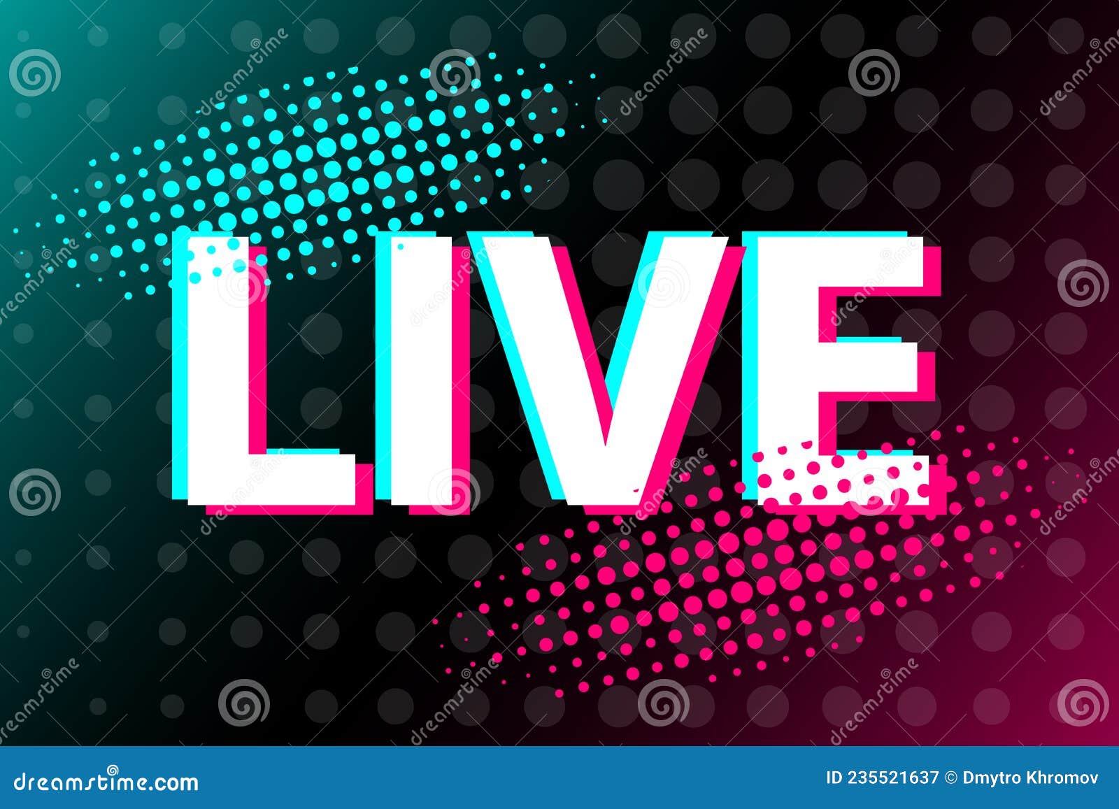 Live. Abstract Symbol in the Style of a Popular Social Network. Flat ...