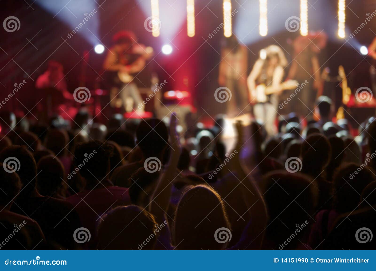 Live Act of Rock Band on Stage with Audience. Stock Photo - Image of ...