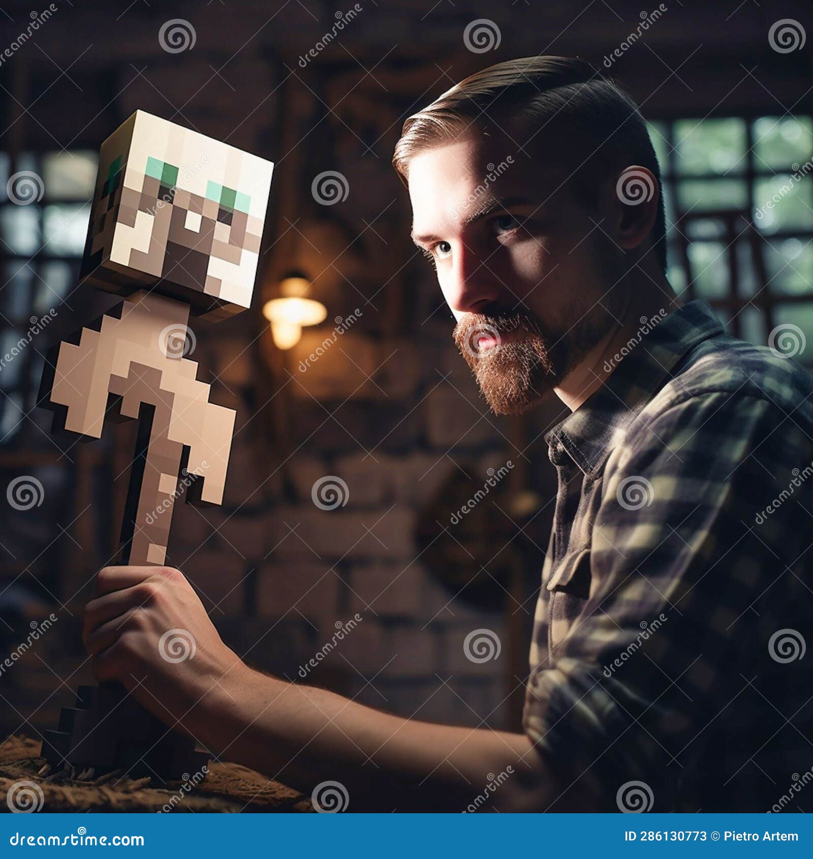 Live-action Minecraft Film with Steve , Generative AI Stock ...