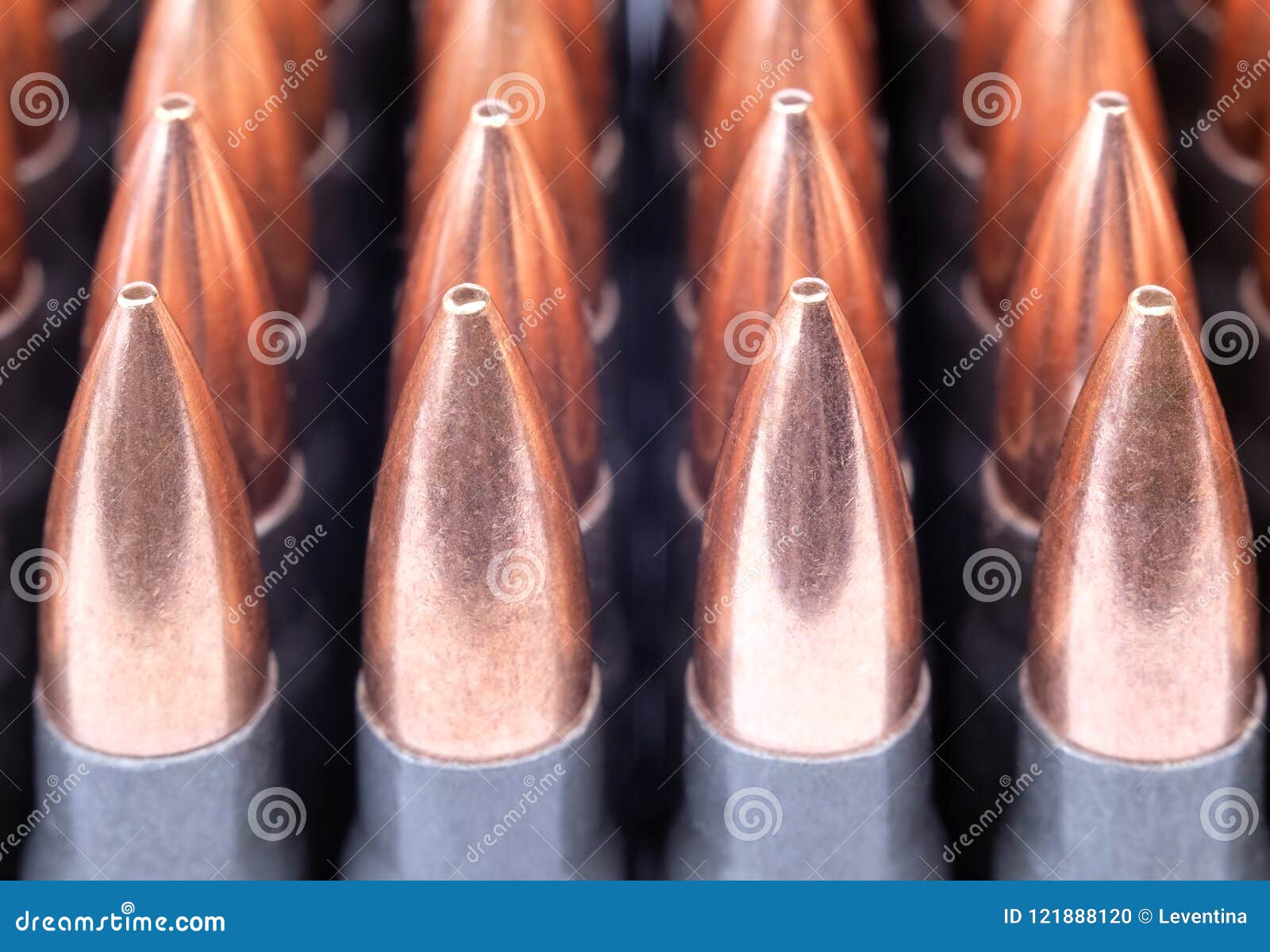 Live Ammunition for Weapons Stock Photo - Image of closeup, armory ...