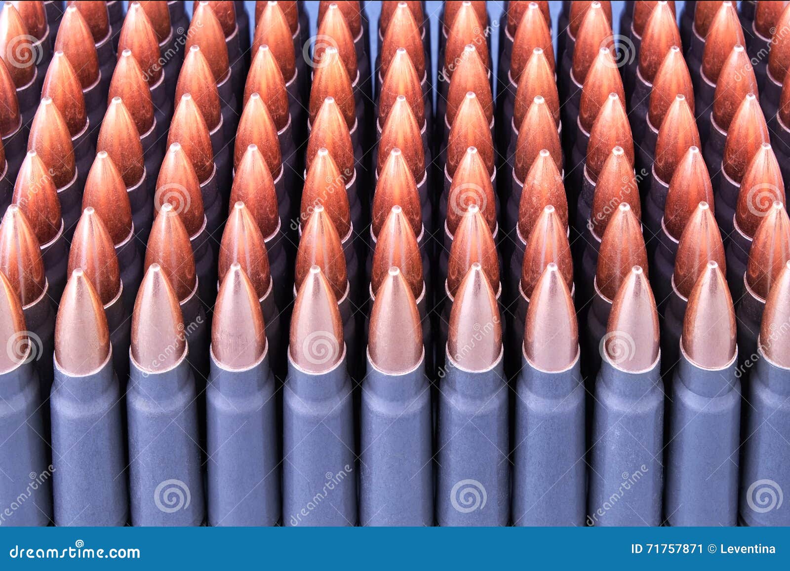 Live Ammunition for Weapons Stock Image - Image of armory, closeup ...