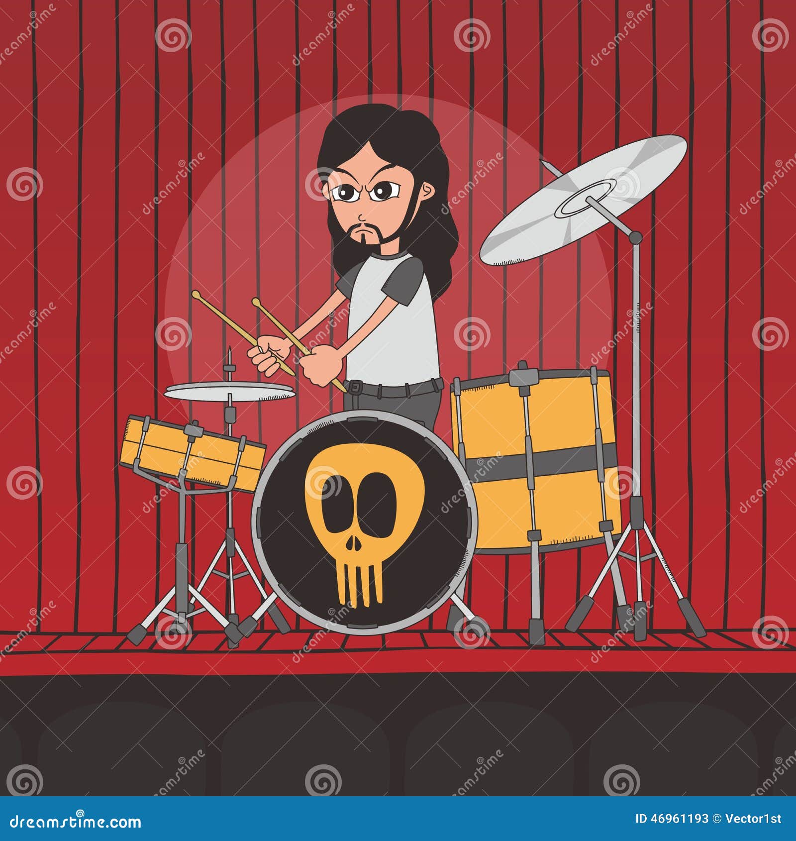 Live Band Boy Cartoon Character Stock Vector - Illustration of play ...