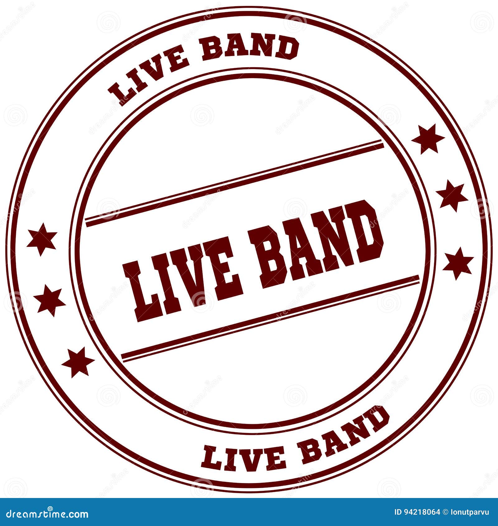 LIVE BAND simple red stamp stock illustration. Illustration of text ...