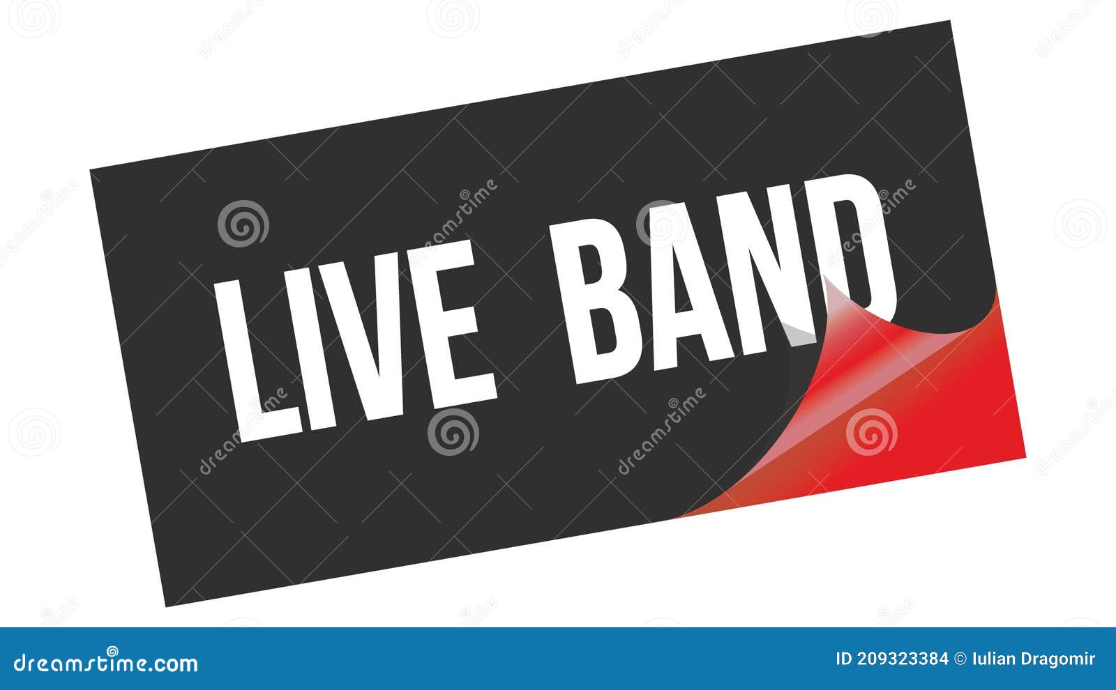LIVE BAND Text on Black Red Sticker Stamp Stock Illustration ...