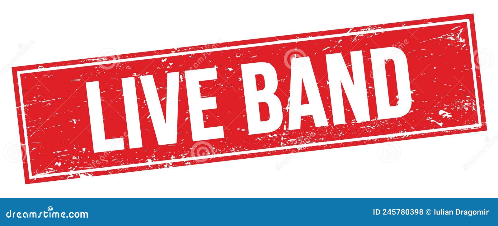 LIVE BAND Text on Red Grungy Rectangle Stamp Stock Illustration ...