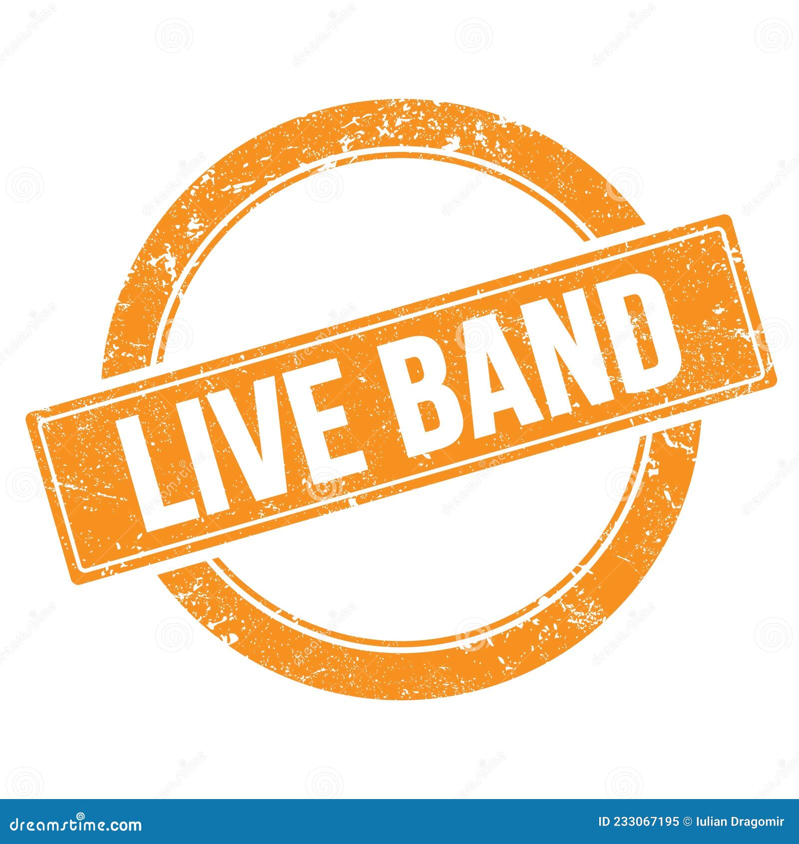 LIVE BAND Words Written on Orange Round Stamp Stock Illustration ...