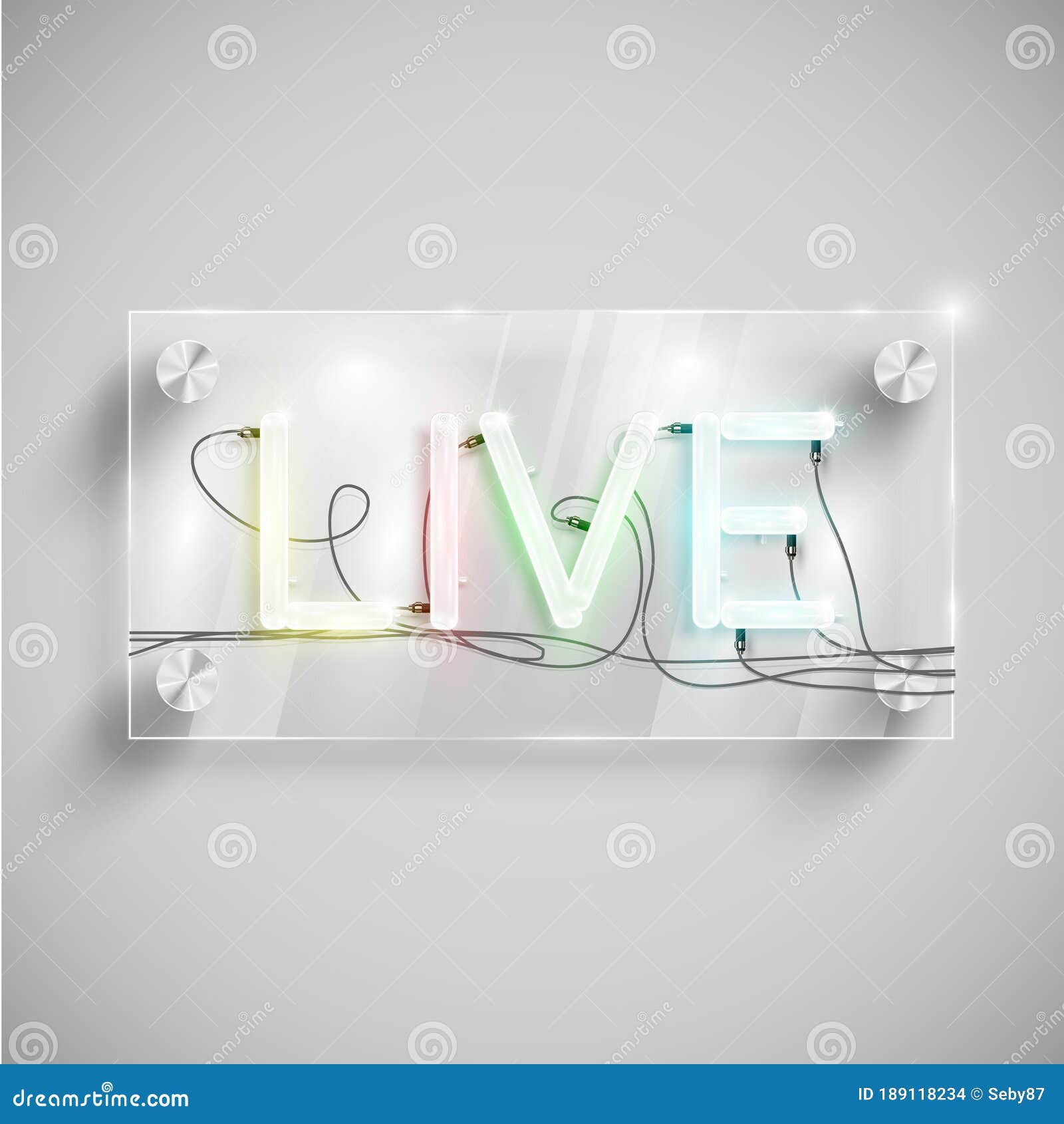 `Live` Behind a Glass Table, Vector Stock Vector - Illustration of ...