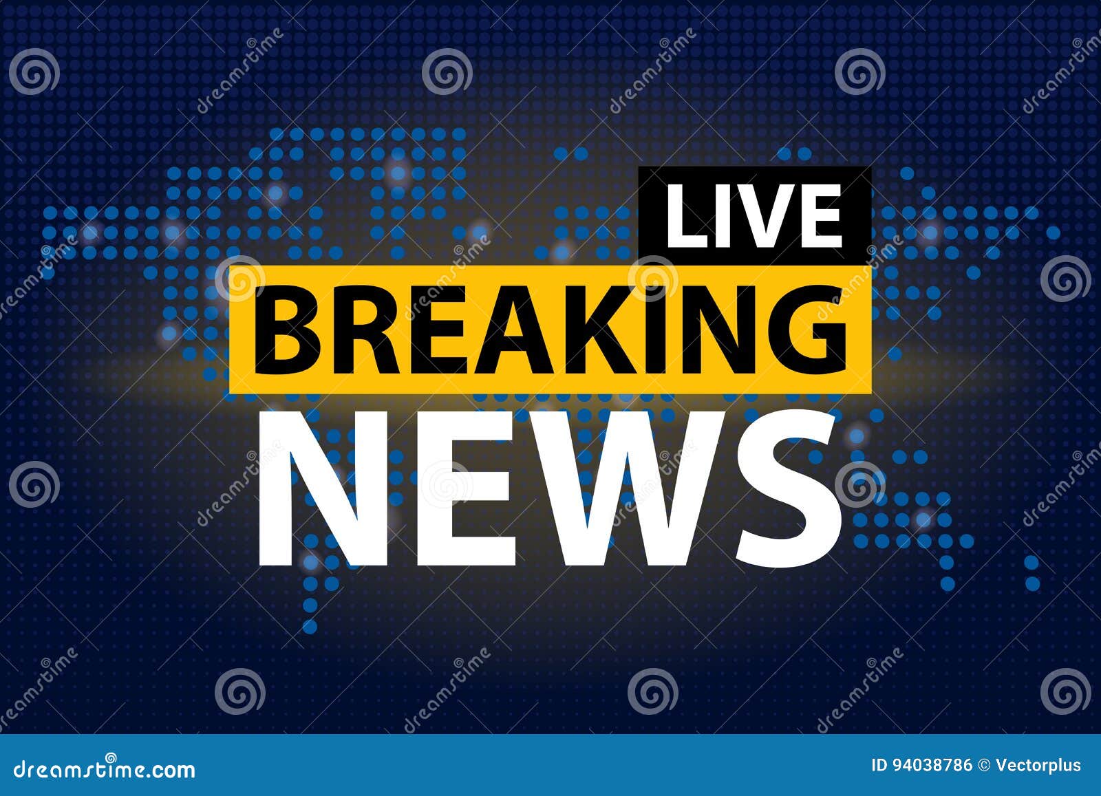 Live Breaking News Headline in Blue Dotted World Map Background. Vector ... Live Breaking News Headline in Blue Dotted World Map Background. Vector ...