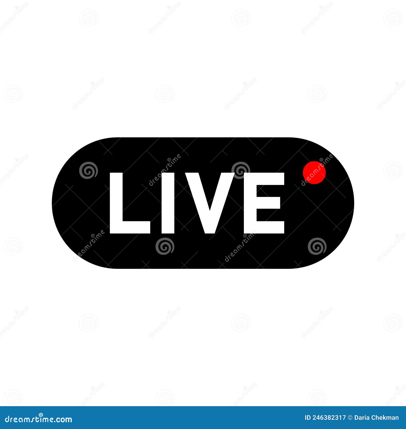 Live Broadcast Button in Flat Style Isolated on White Background Stock ...