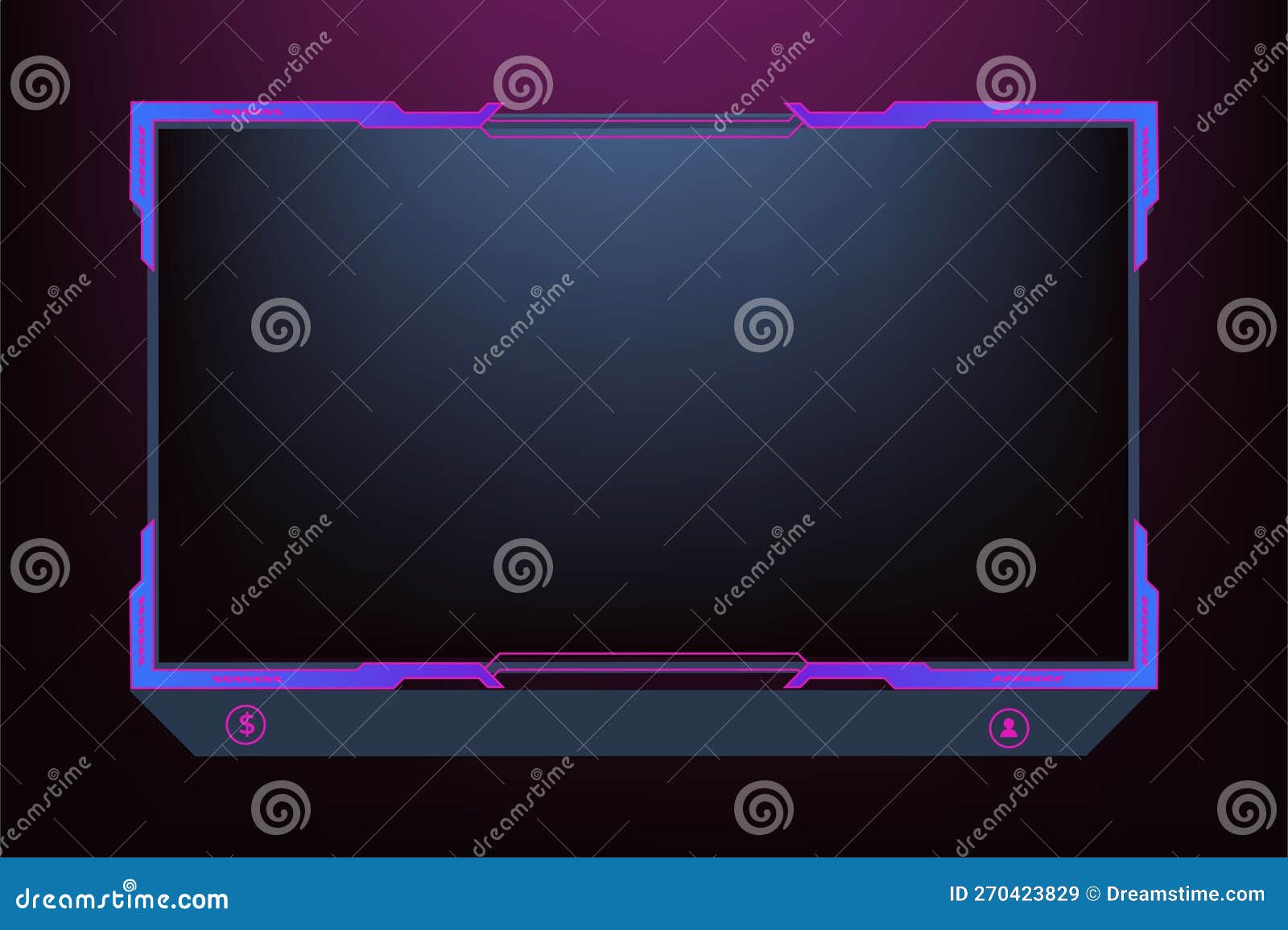 Live Broadcast Or Streaming Overlay Panels With An Offline Screen Vector Streaming Screen Panel