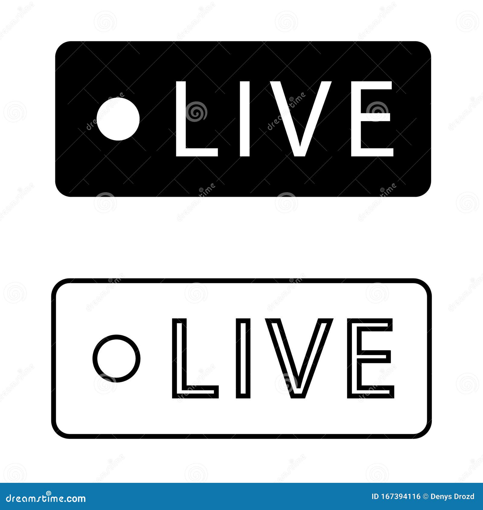 Live Button Vector Icon. Record Illustration Symbol. Video Sign Or Logo ...