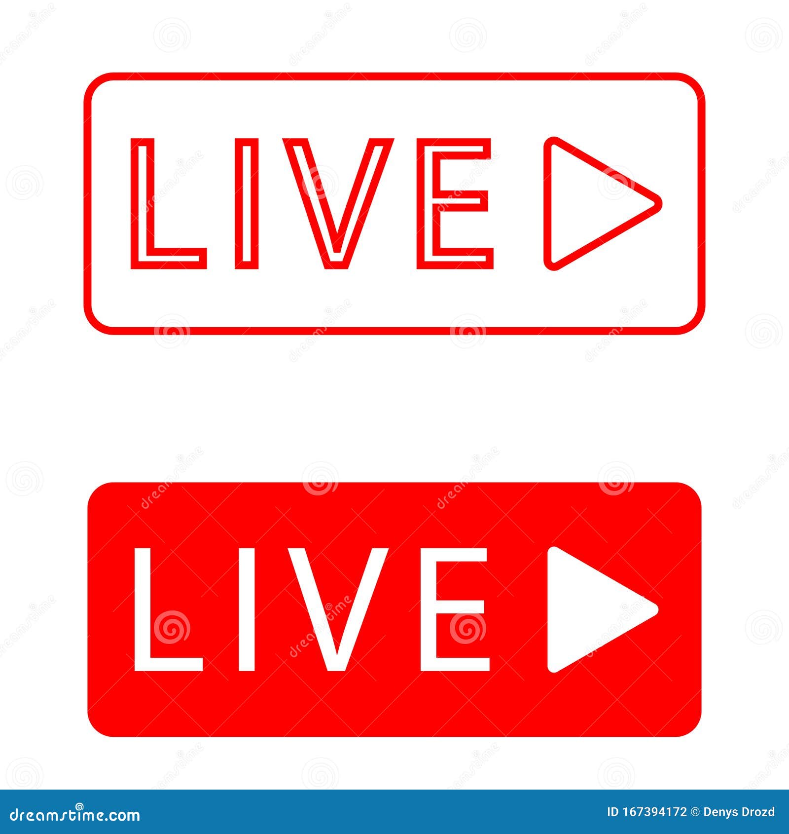 Live Button Vector Icon. Record Illustration Symbol. Video Sign or Logo ...