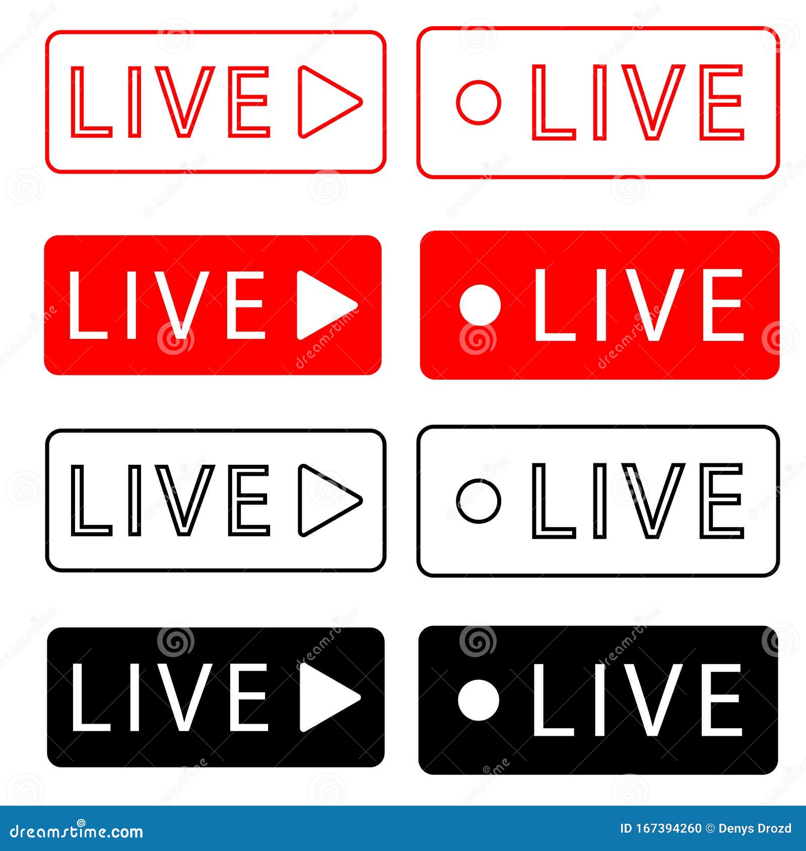 Live Button Vector Icon. Record Illustration Symbol. Video Sign or Logo ...