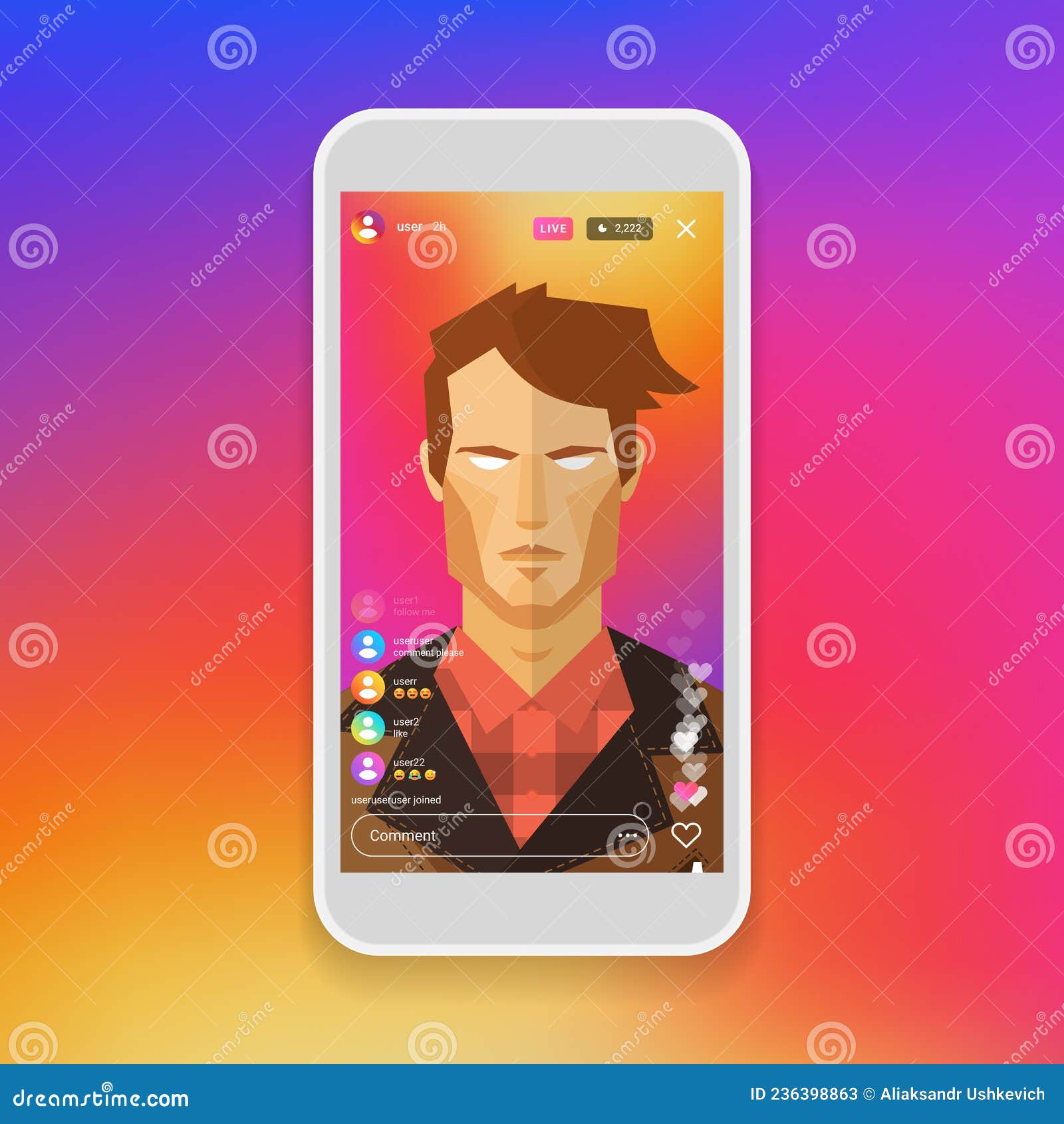 Live Camera Screen Interface Stock Vector - Illustration of menu ...