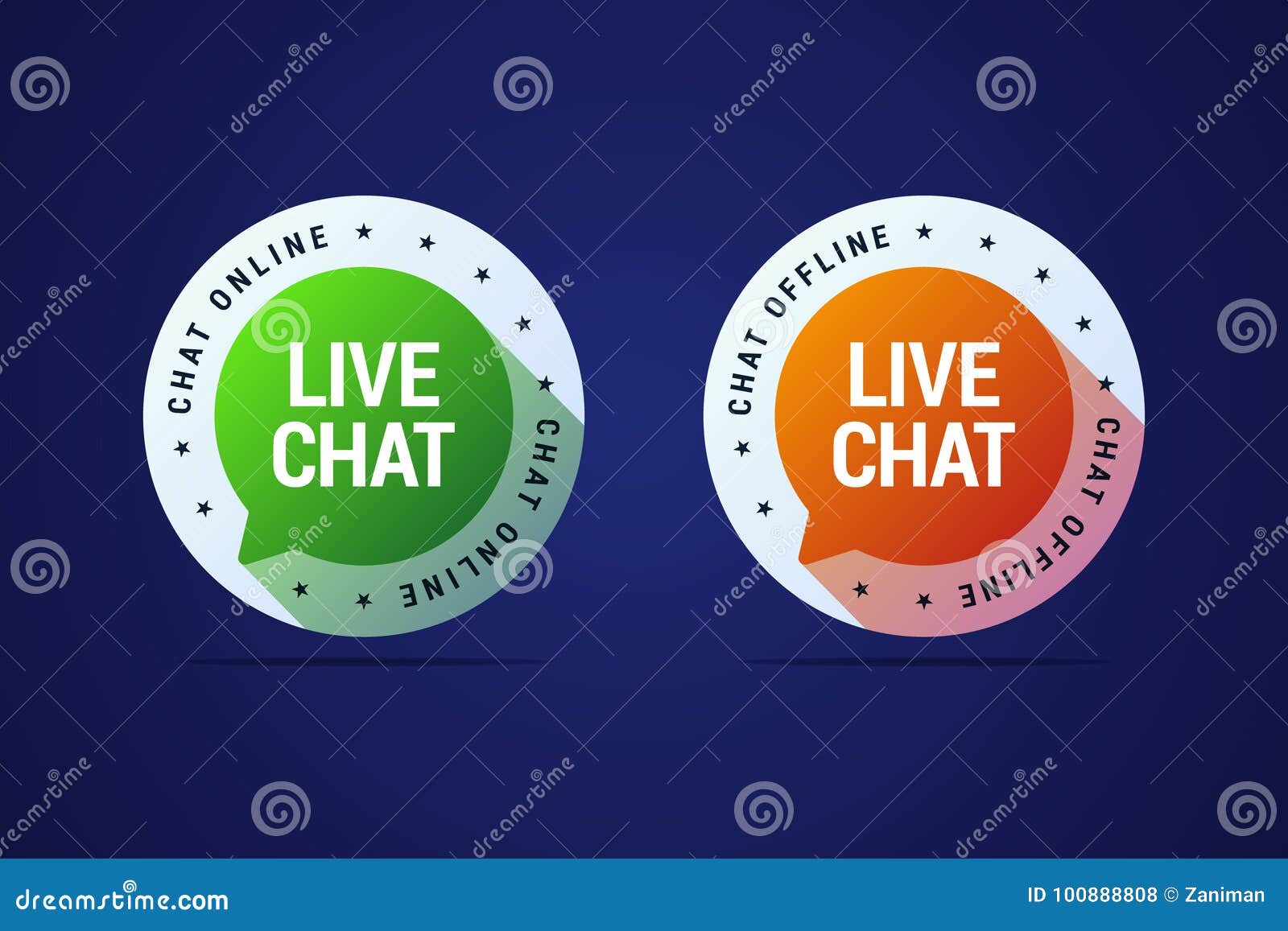 Live Chat Button for Websites and Application for User Support a Stock ...