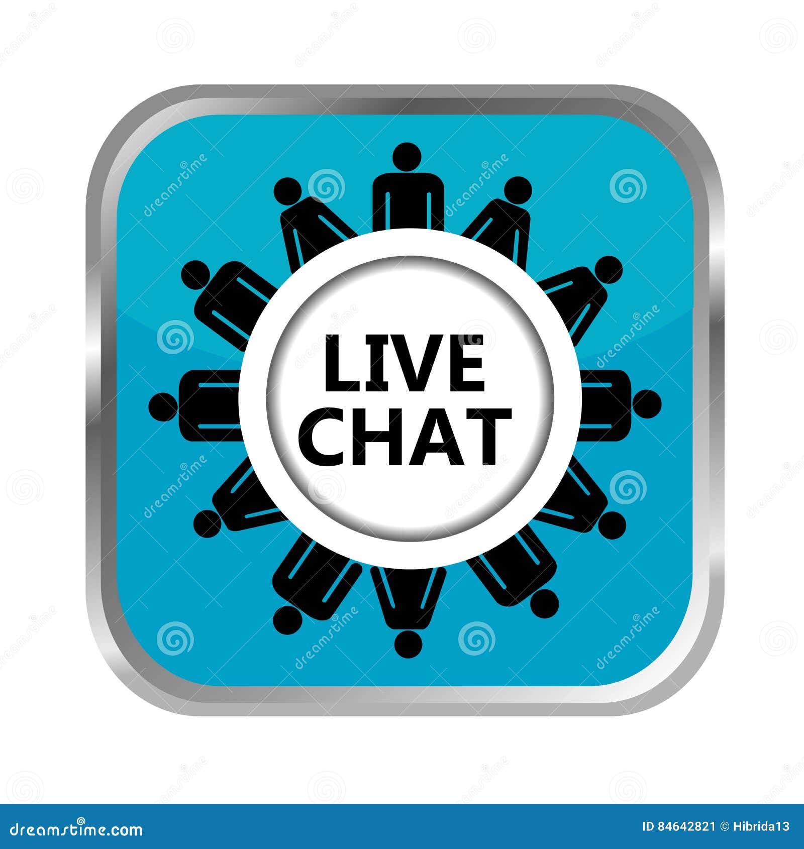 Live chat button stock vector. Illustration of help, frame - 84642821