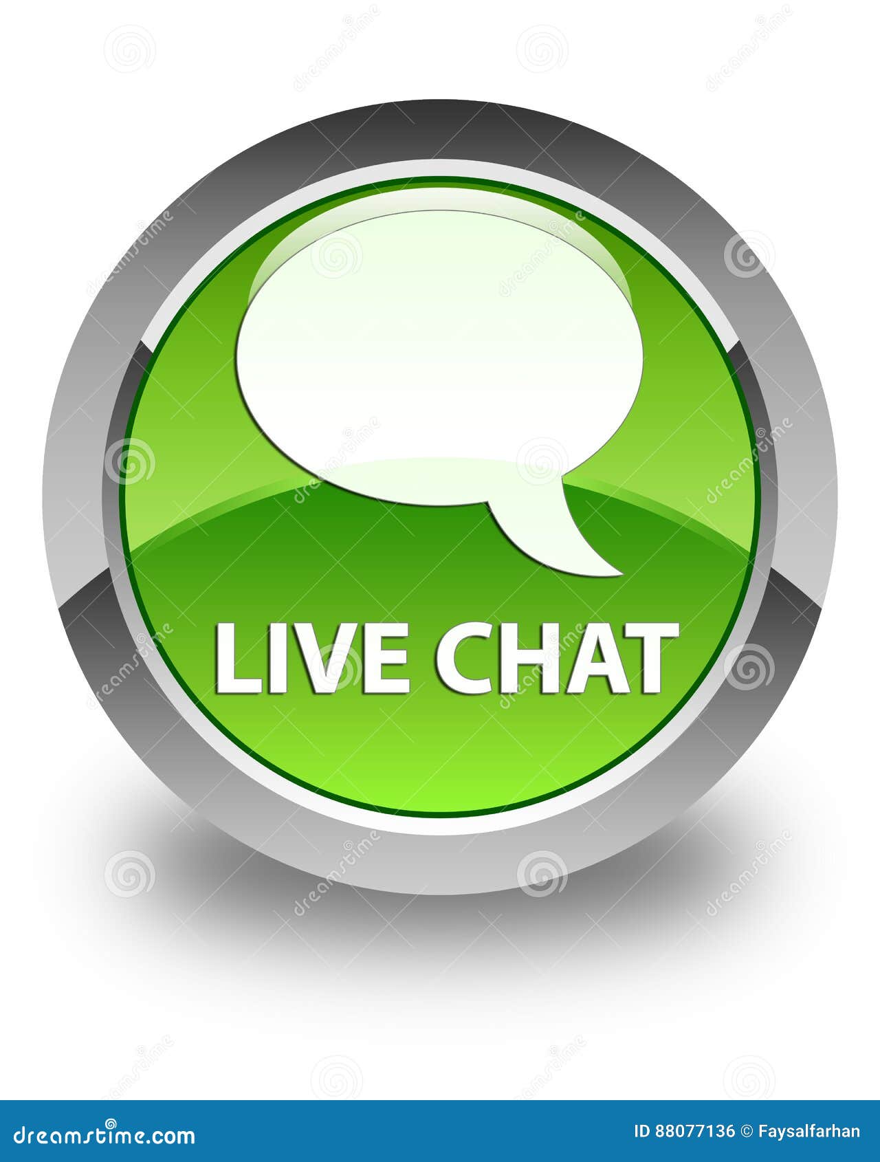 Live Chat Glossy Green Round Button Stock Illustration - Illustration ...