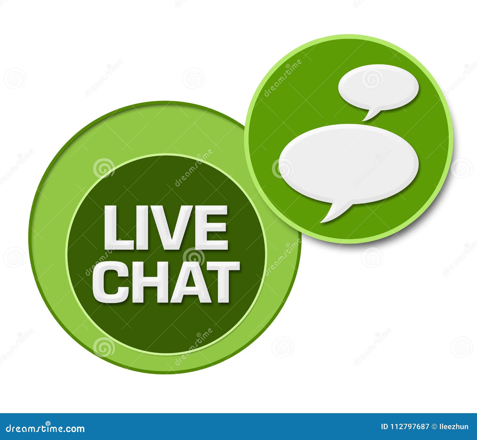 Live Chat Green Circles stock illustration. Illustration of online ...