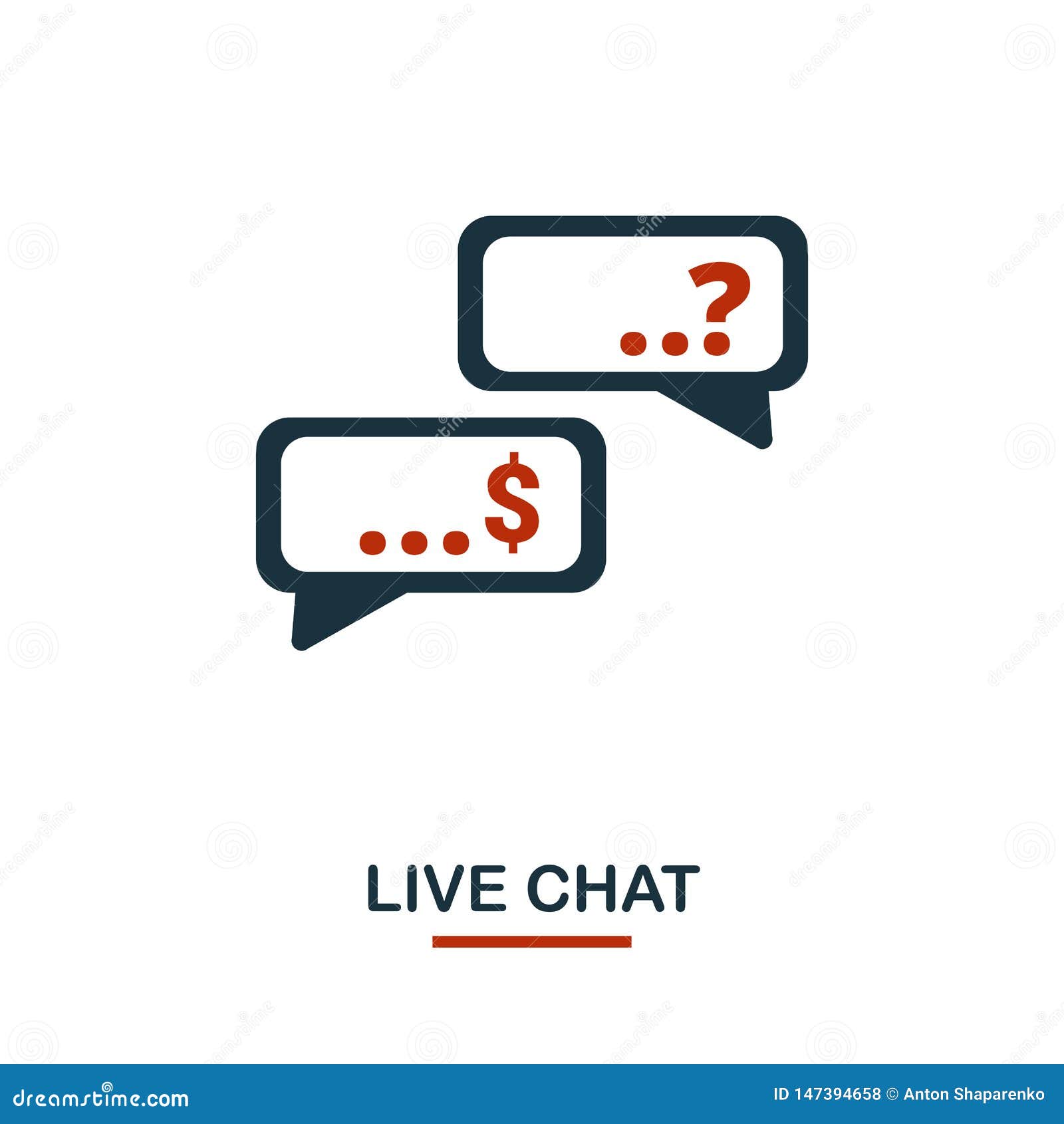 Live Chat Icon in Two Colors. Creative Black and Red Design from E ...