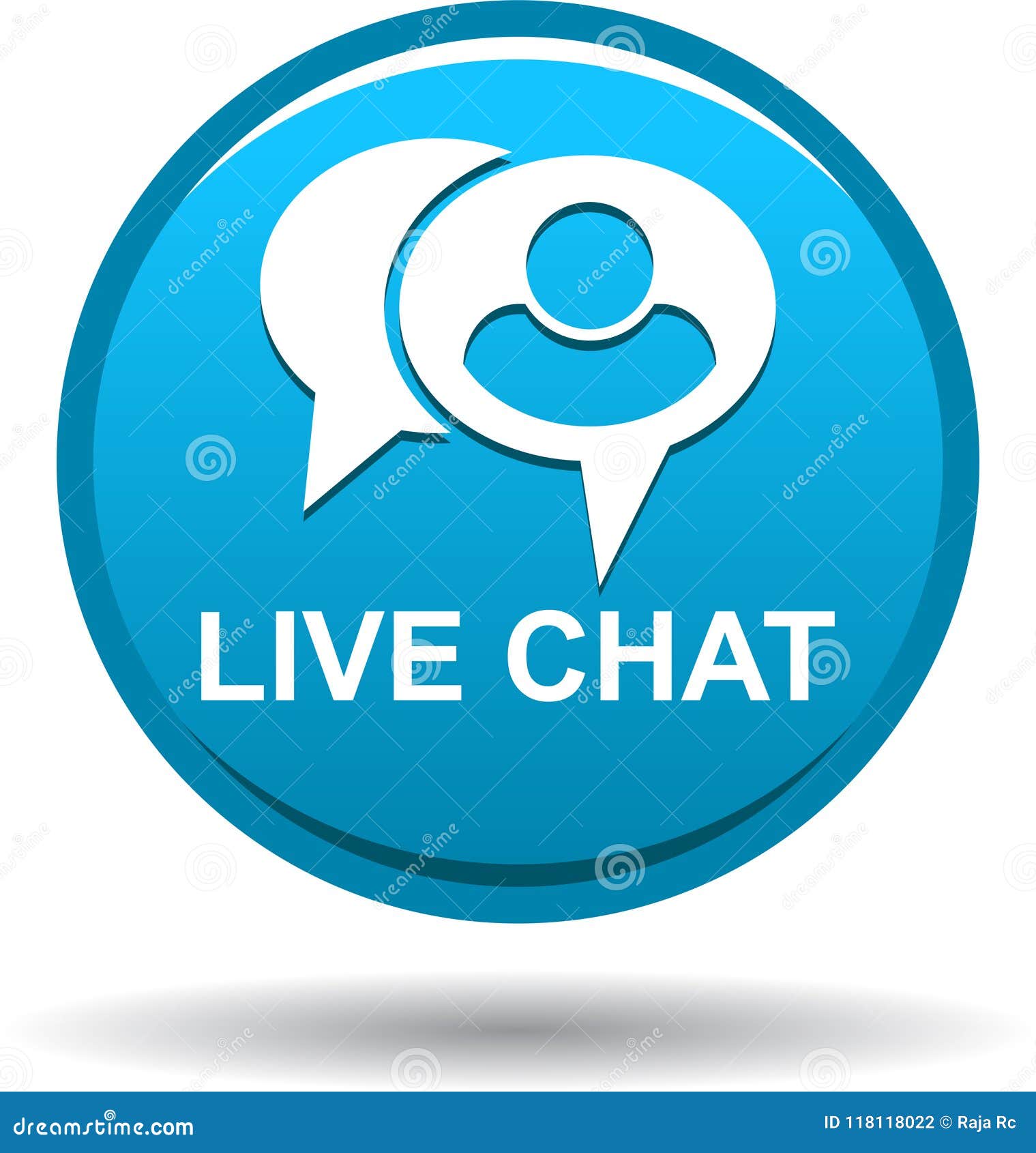Live Chat Icon Web Button Blue Stock Vector - Illustration of aqua ...