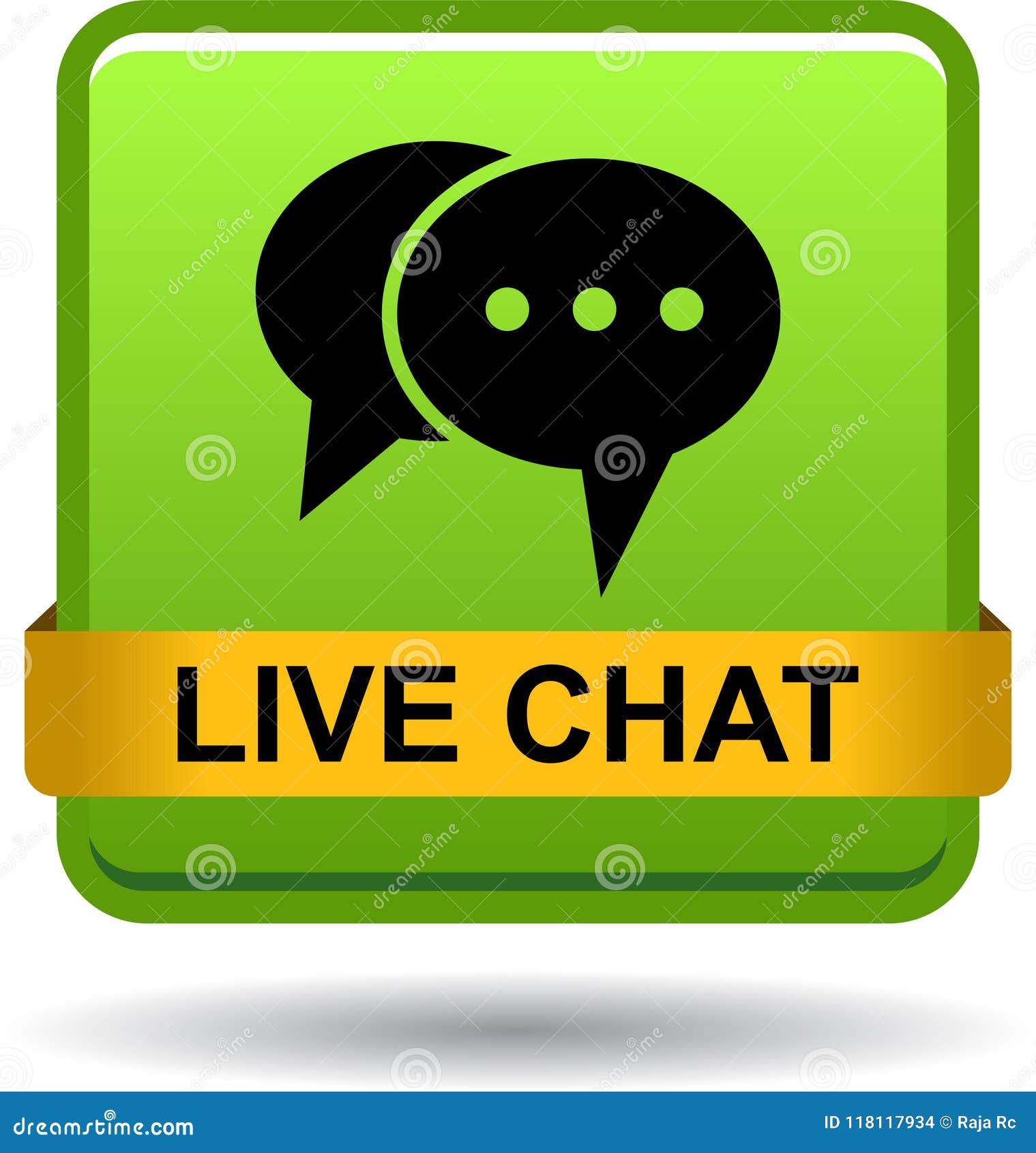Live Chat Icon Web Button Green Stock Vector - Illustration of banner ...