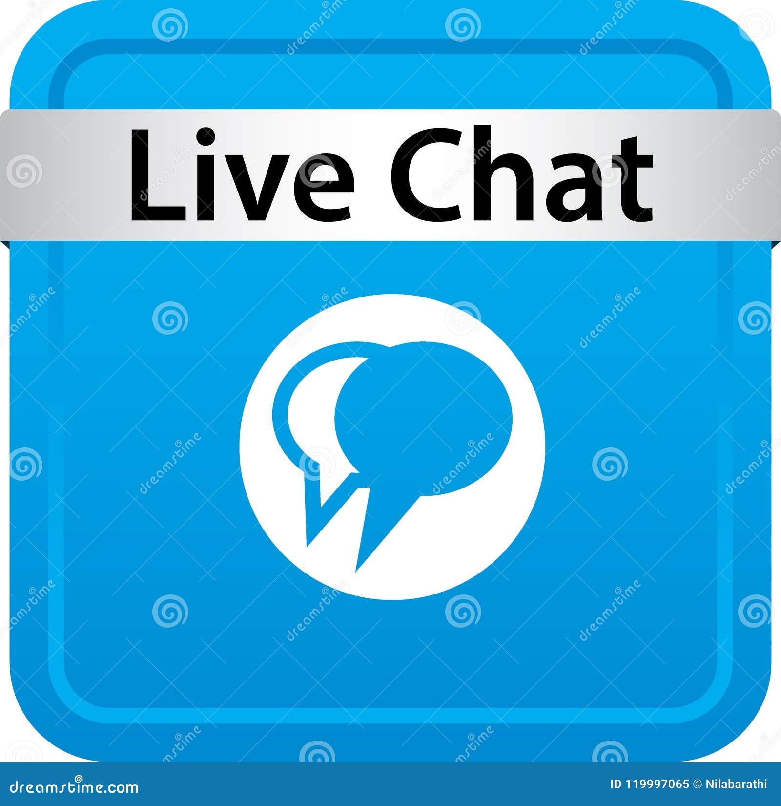 Live chat icon web button stock illustration. Illustration of element ...