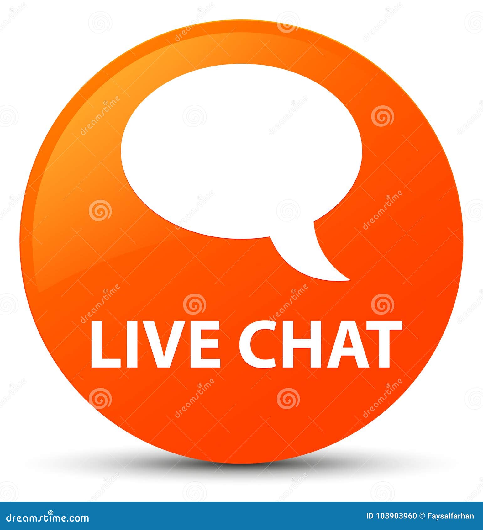 Live Chat Orange Round Button Stock Illustration - Illustration of ...