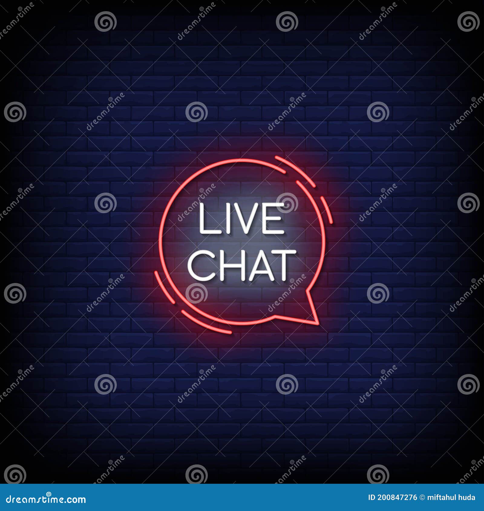 Live Chat Neon Signs Style Text Vector Stock Vector - Illustration of ...