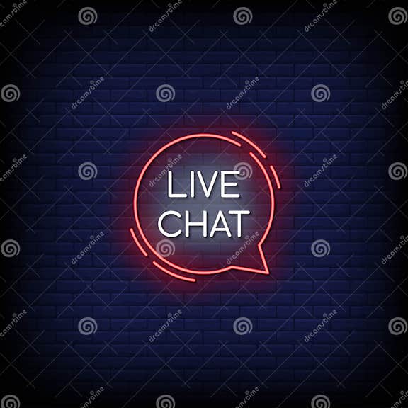 Live Chat Neon Signs Style Text Vector Stock Vector - Illustration of ...