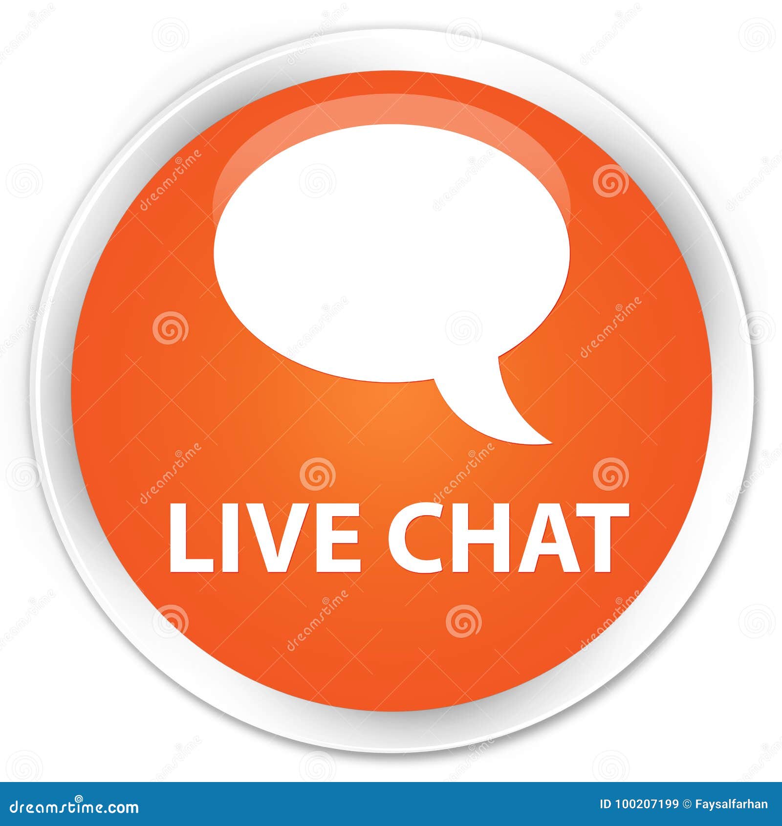 Live Chat Premium Orange Round Button Stock Illustration - Illustration ...