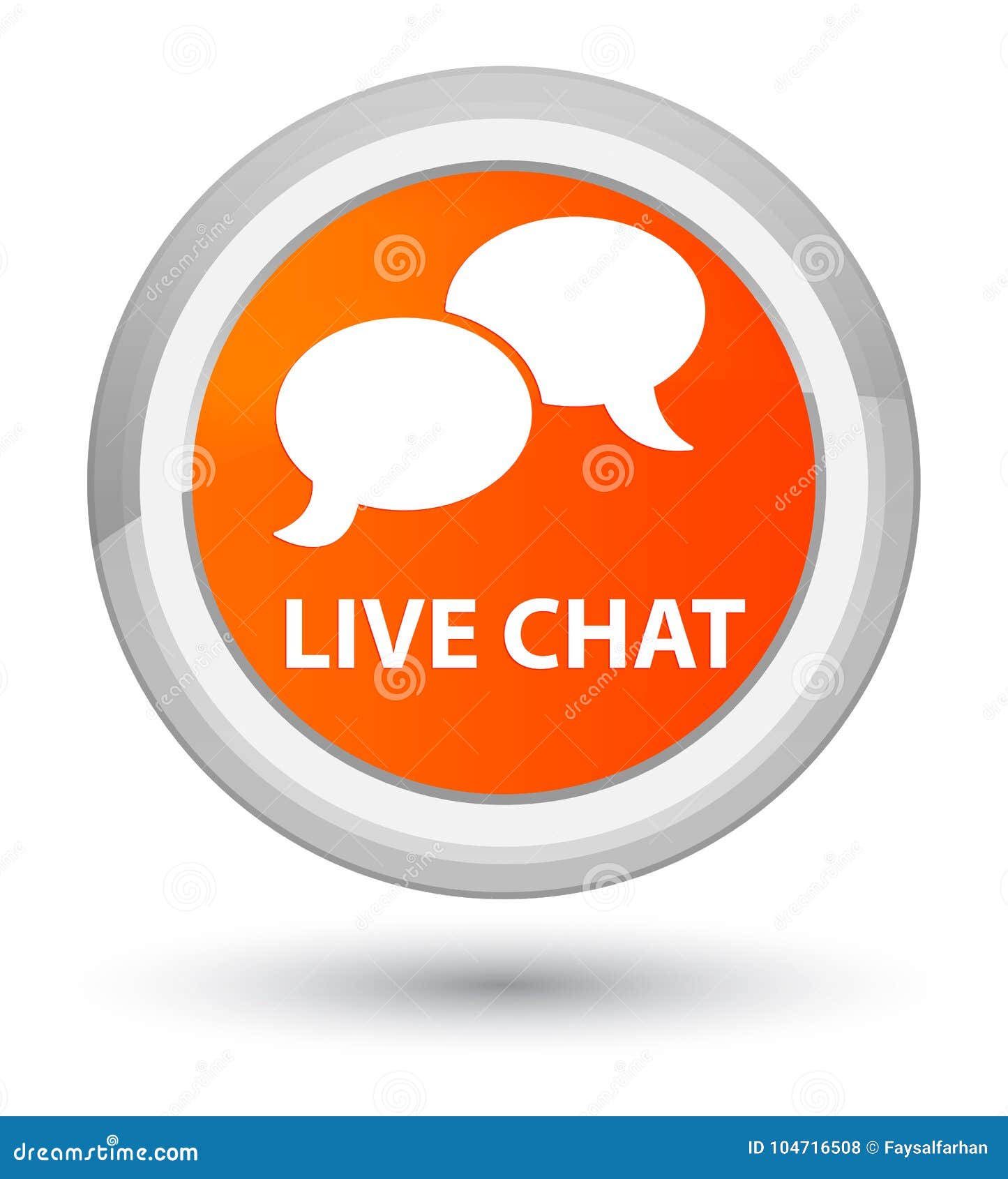 Live Chat Prime Orange Round Button Stock Illustration - Illustration ...