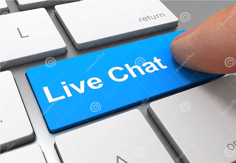 Live Chat Push Button Concept 3d Illustration Stock Illustration ...