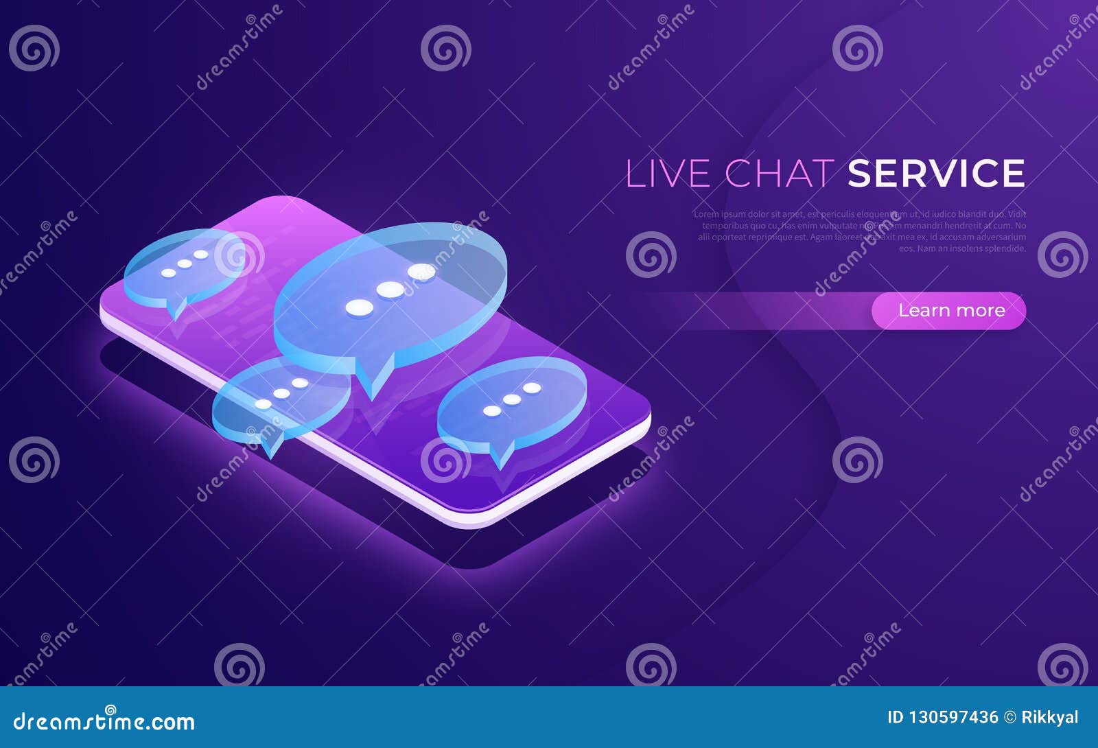 Live Chat Service, Social Media Communication, Chatting Isometric ...