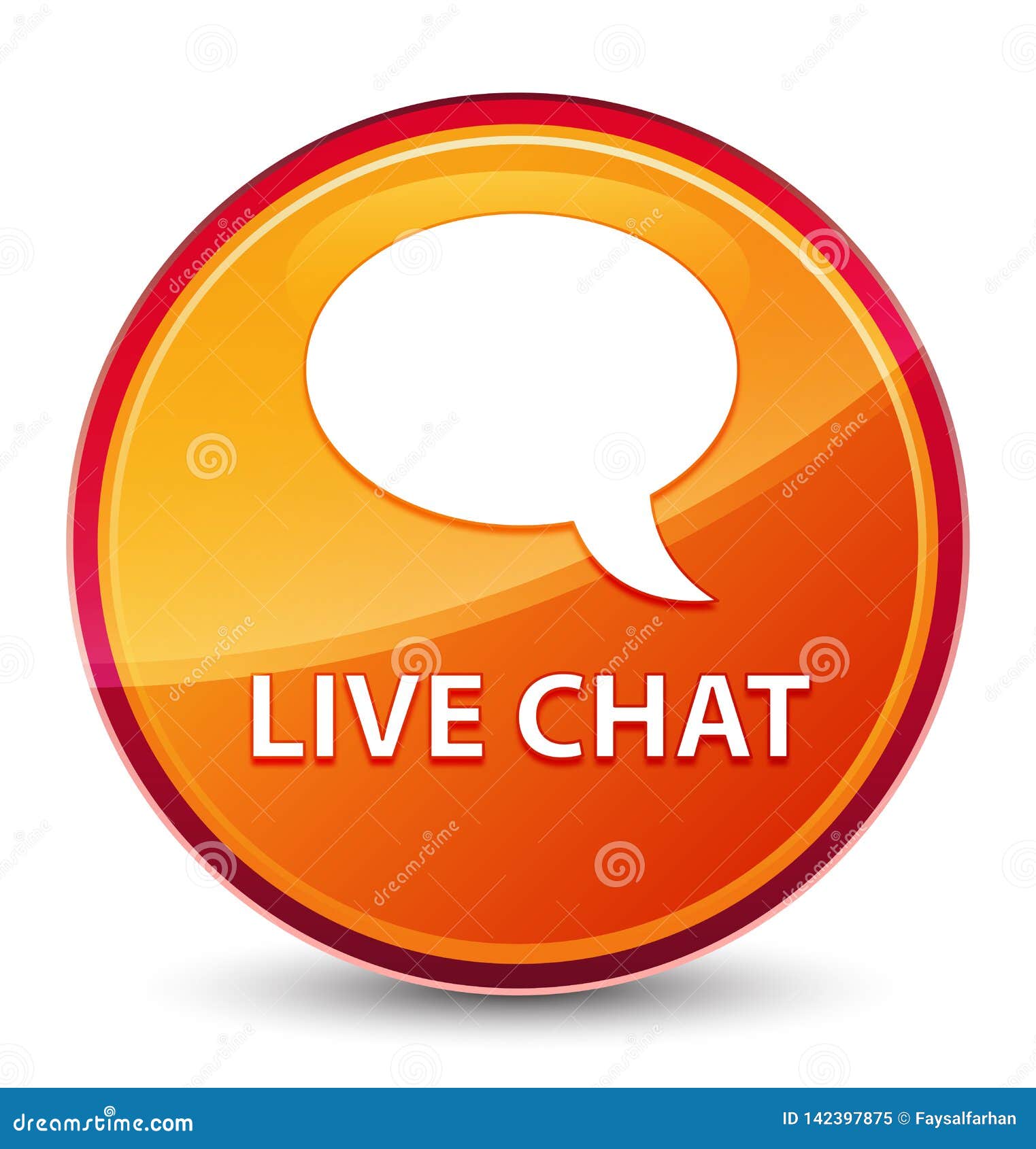 Live Chat Special Glassy Orange Round Button Stock Vector ...