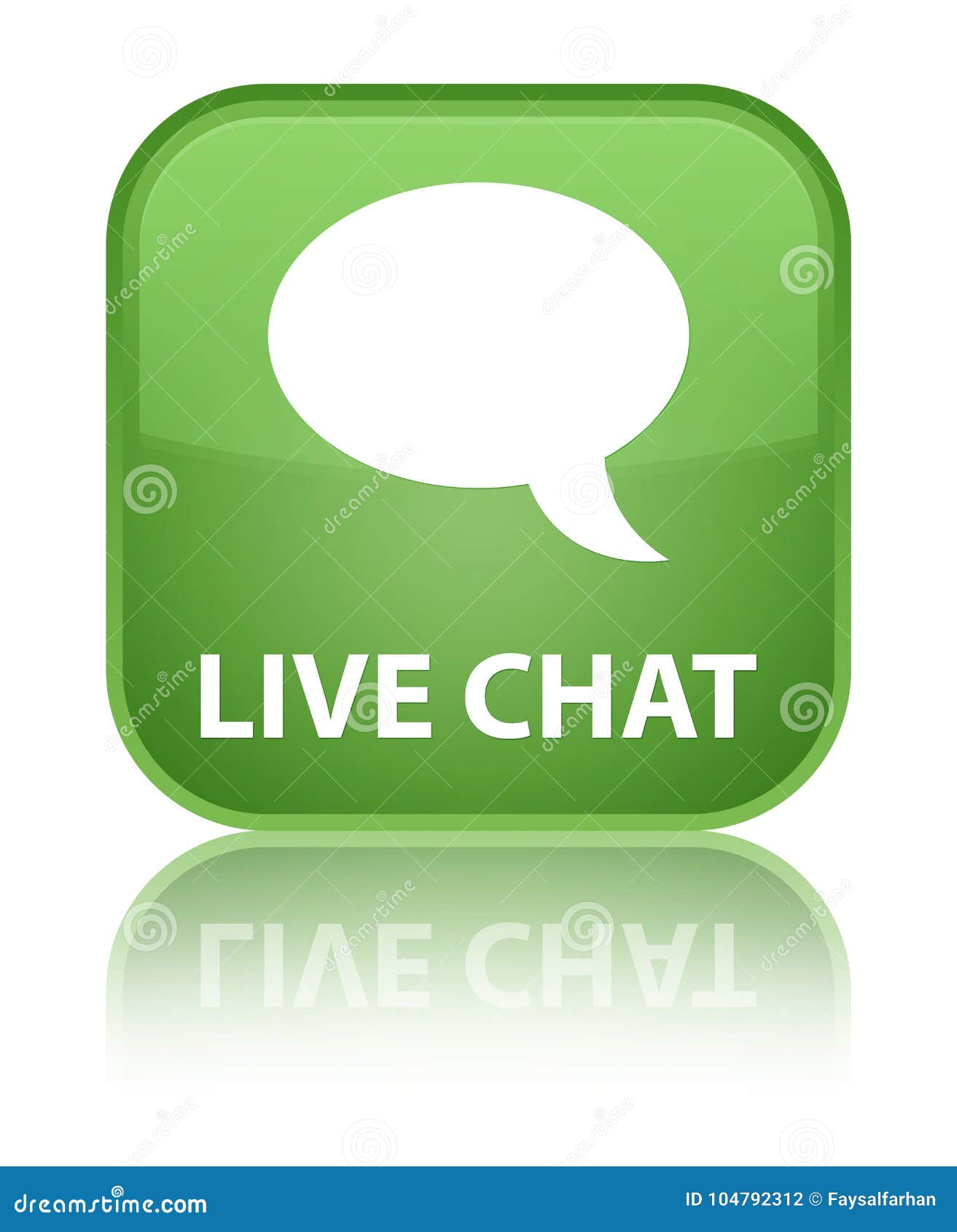 Live Chat Special Soft Green Square Button Stock Illustration ...