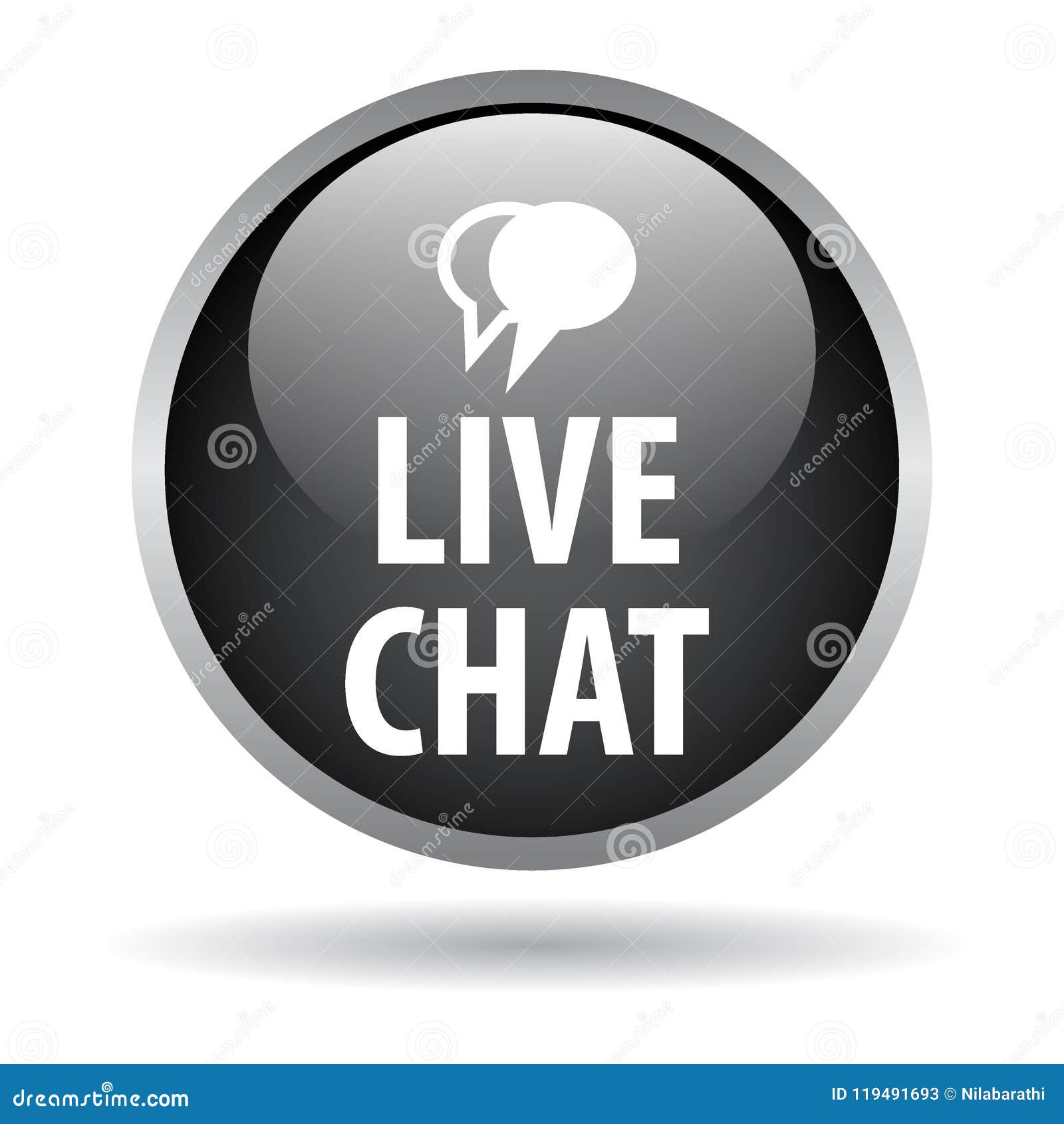 Live chat web button stock illustration. Illustration of click - 119491693