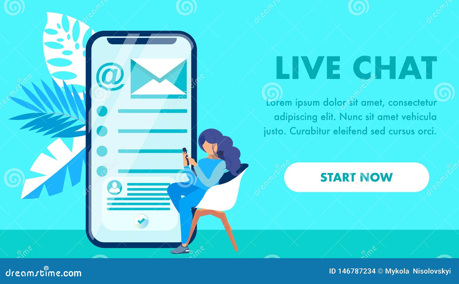 Live Chat Website Landing Page Vector Template Stock Vector ... Live Chat Website Landing Page Vector Template Stock Vector ...