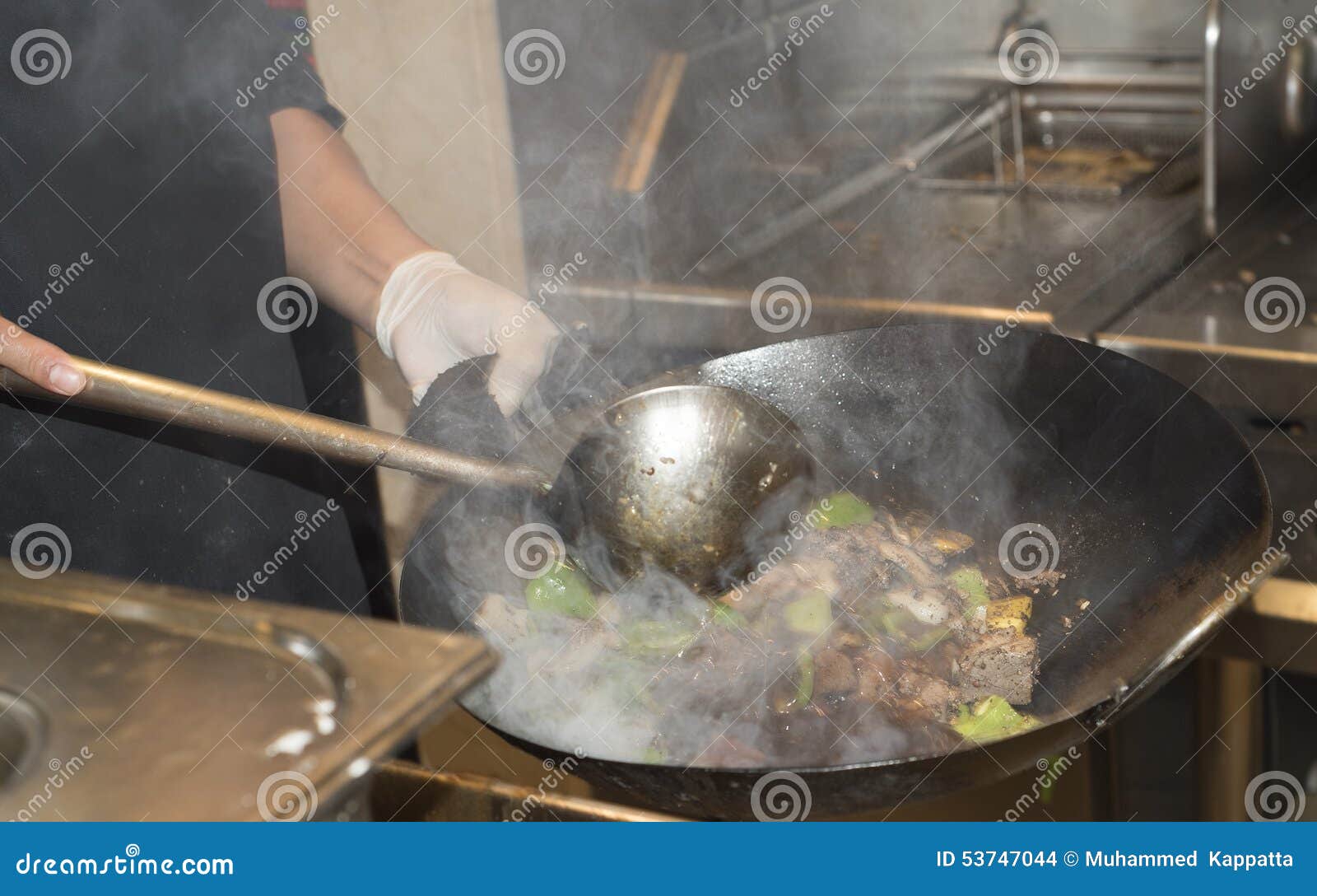 Live cooking stock photo. Image of employee, health, fire - 53747044