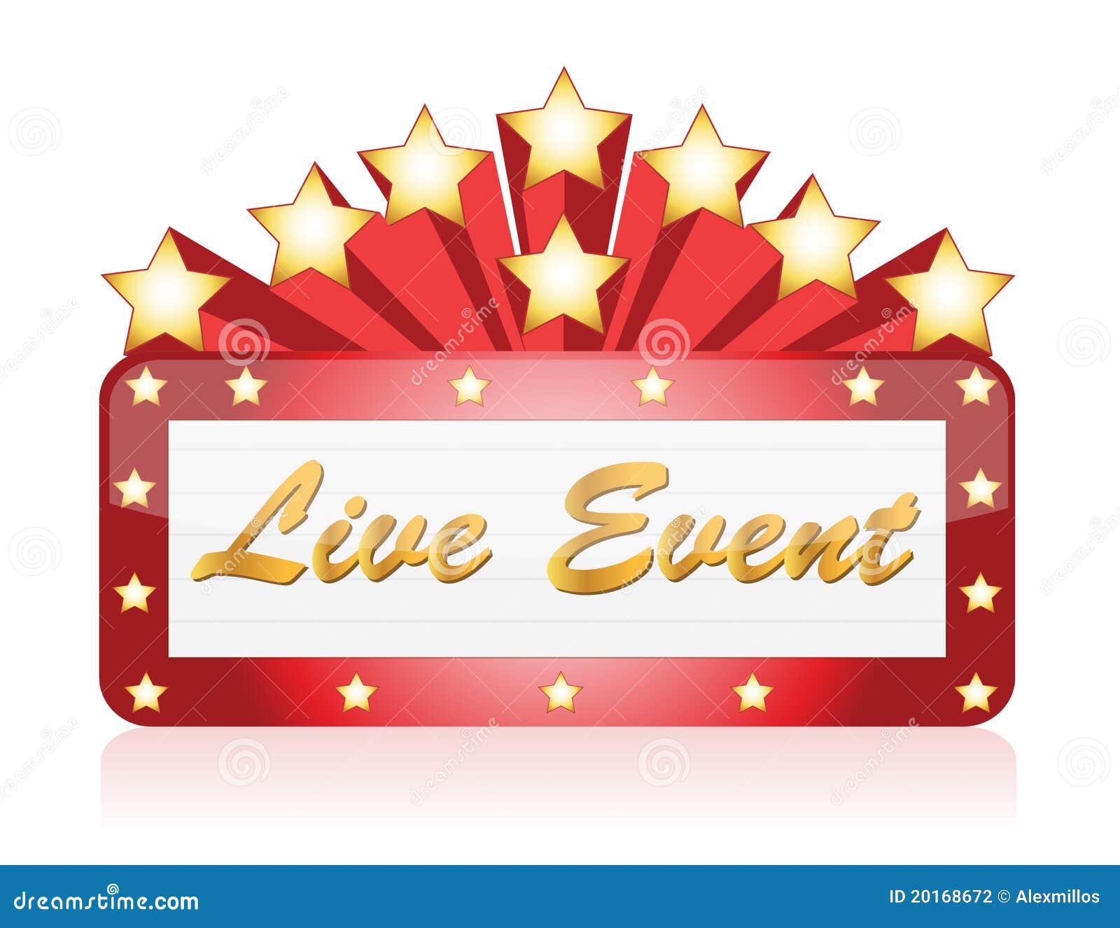 Live Event Red Star Neon Theater Sign Stock Illustration - Illustration ...