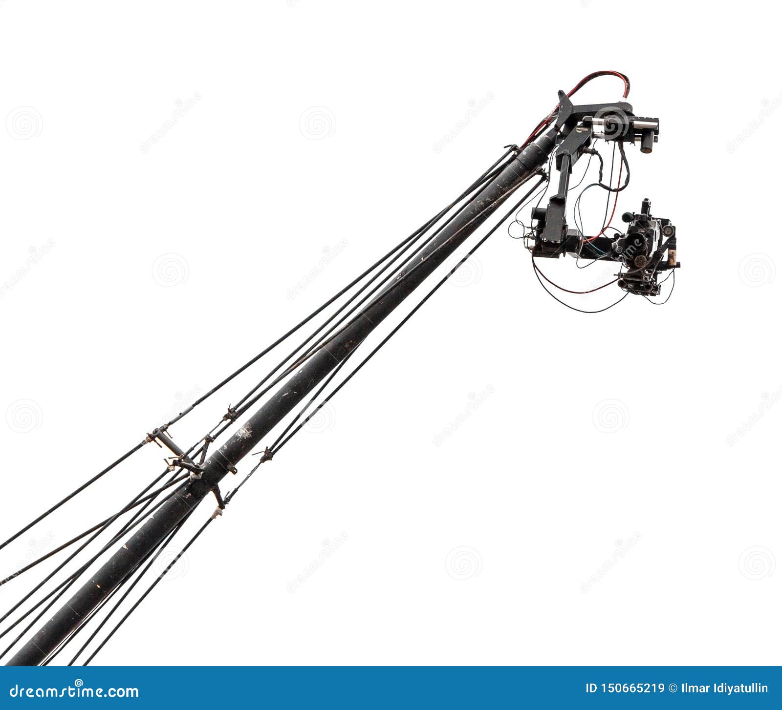 Live Event Video Camera on Crane Over White Stock Image - Image of ...