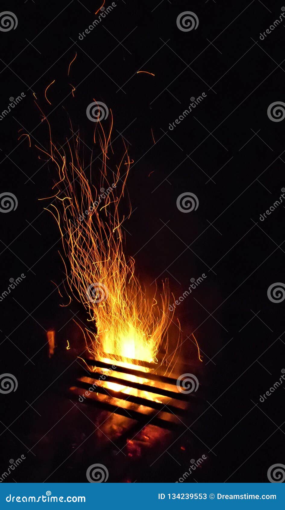 Live Fire on the Dark stock image. Image of live, tropical - 134239553