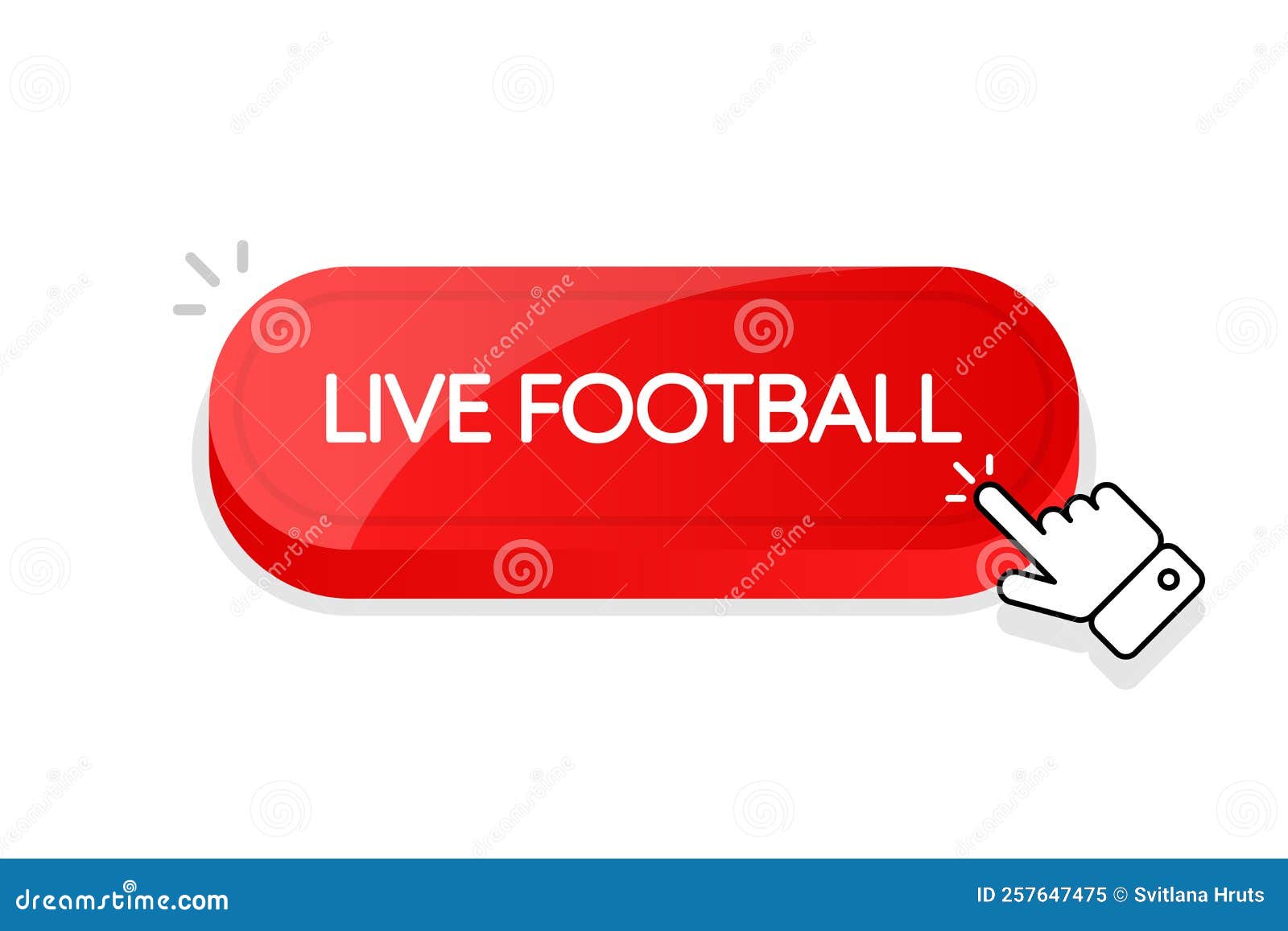Live Football 3d Button. Mouse Touched Button. Vector Illustration ...